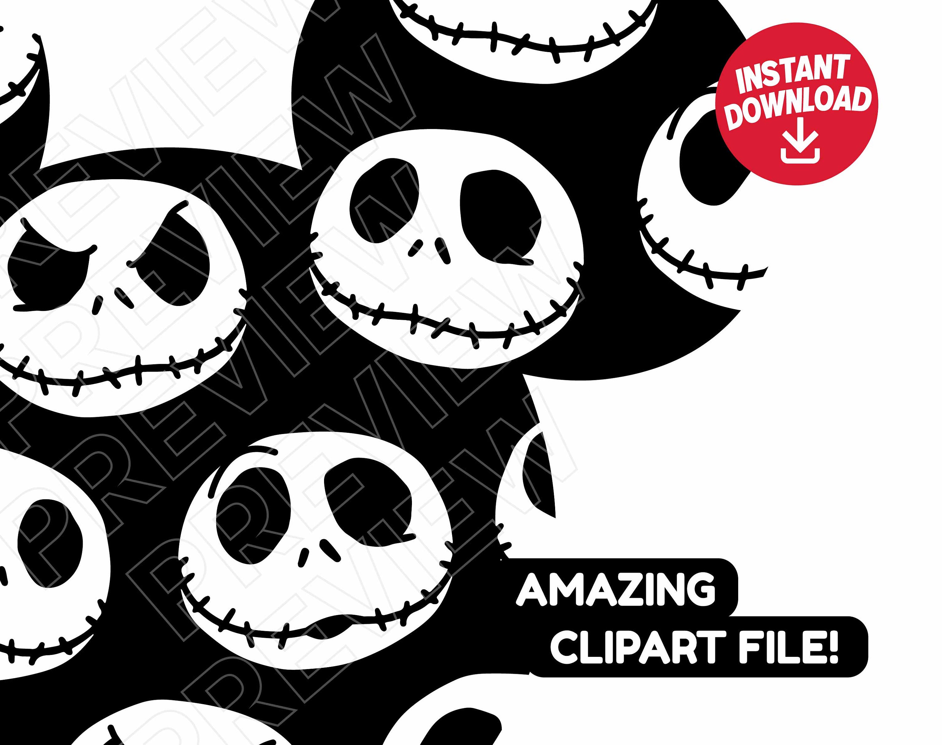 Jack SVG The Nightmare Before Christmas Halloween png Clipart - Etsy ...