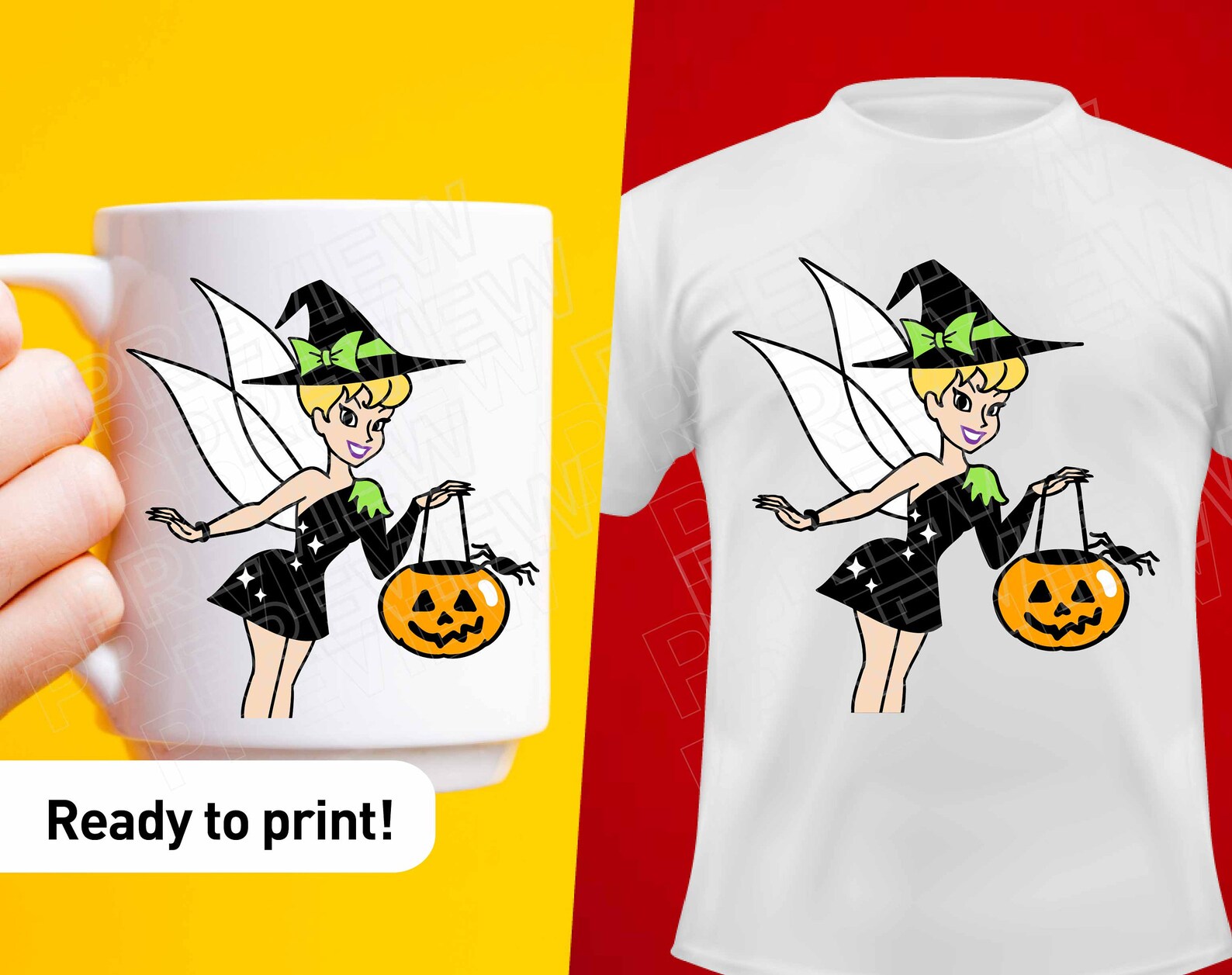 Tinkerbell SVG Halloween Witch Dxf Png Clipart Cut File - Etsy