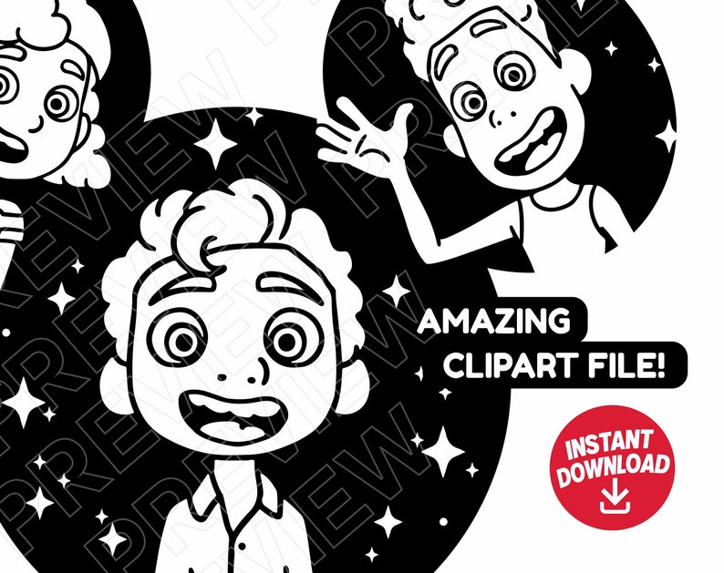 LUCA SVG Ears Cut File Outline Silhoette Instant Download - Etsy