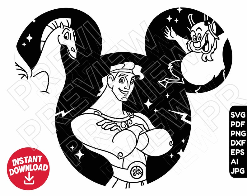 Hercules SVG Ears Dxf Png Clipart Pegaso Disneyland Cut - Etsy