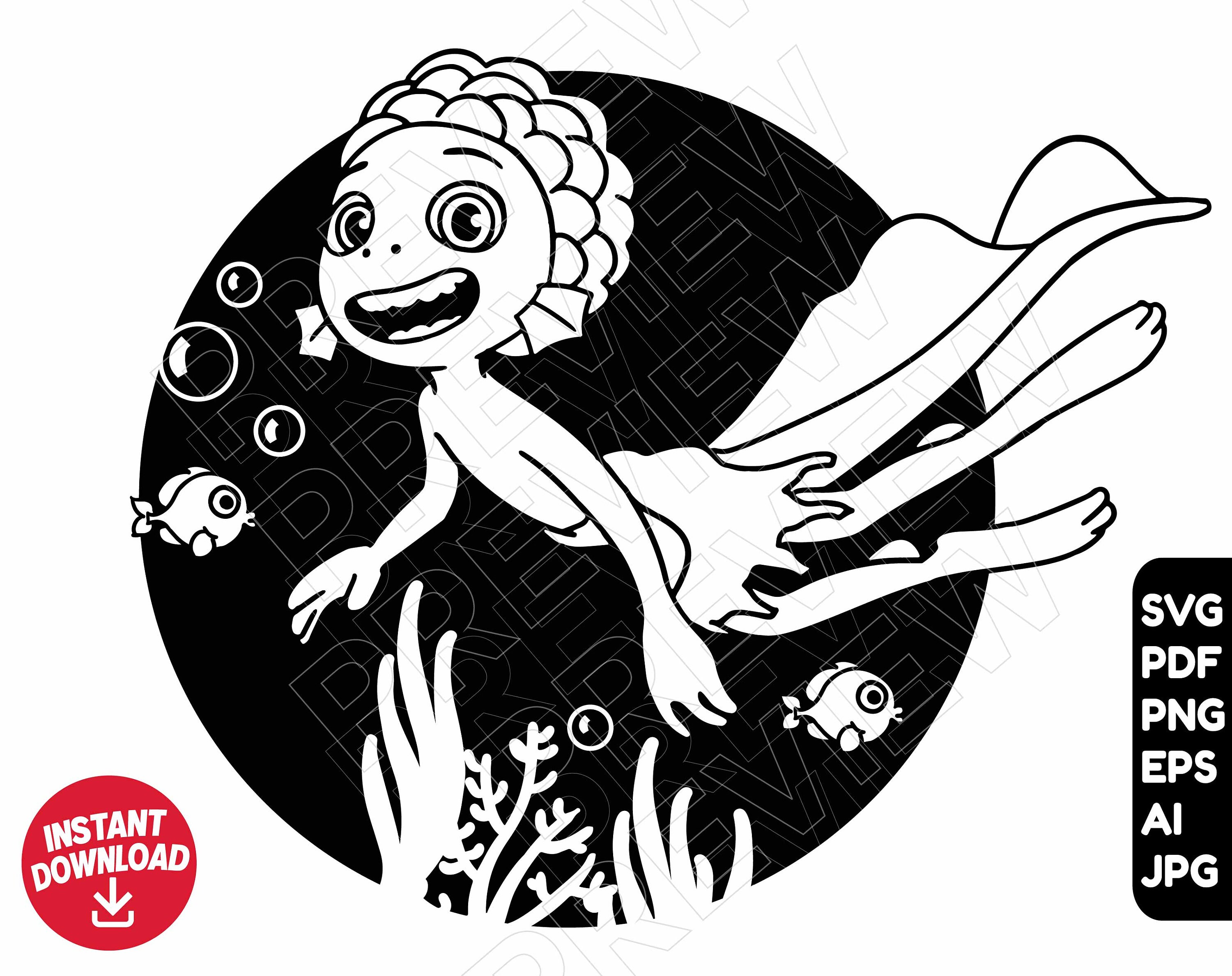 Luca SVG png clipart cut file silhouette instant download | Etsy