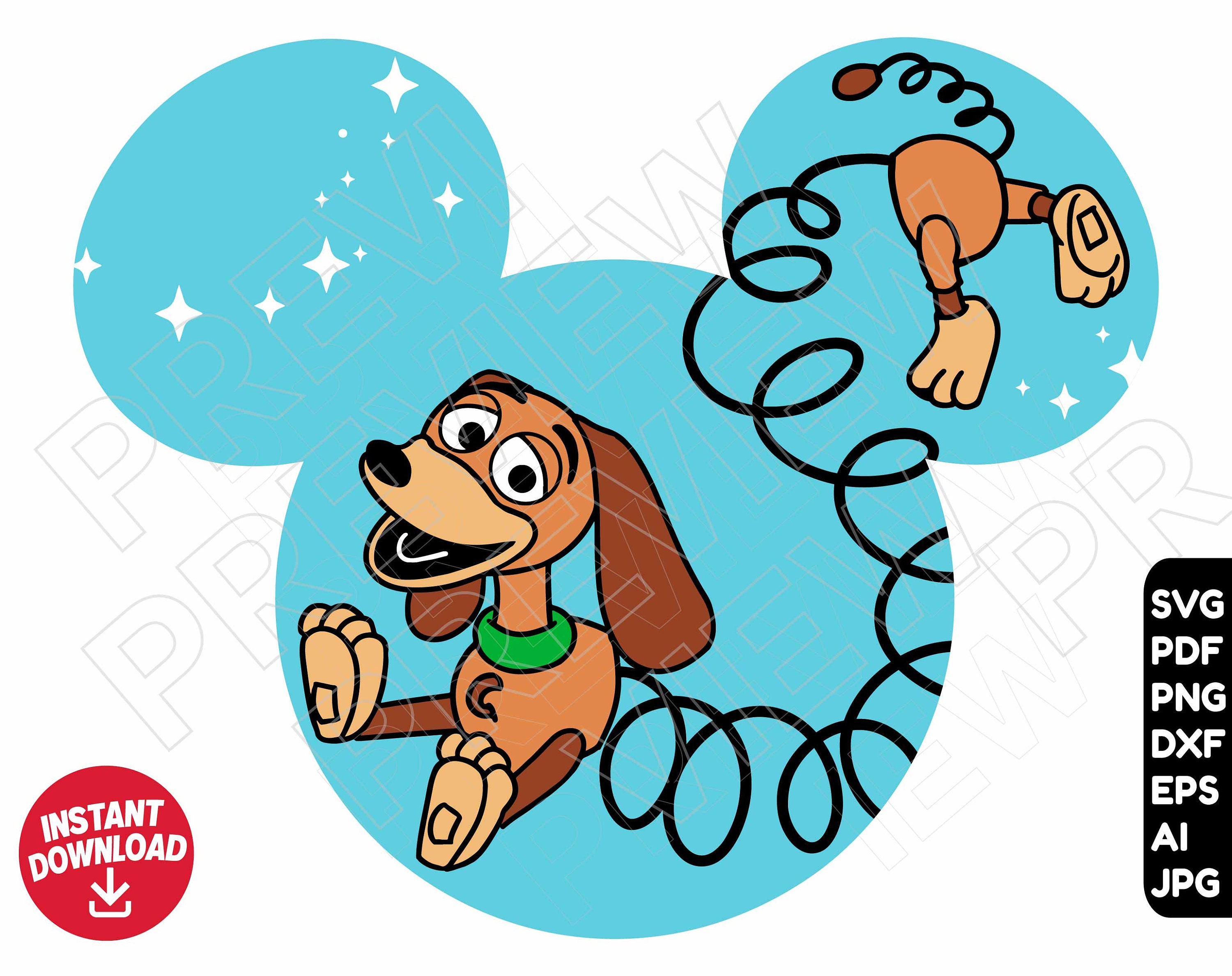 Slinky SVG Toy Story Ears Dxf Png Clipart Cut File Layered - Etsy UK