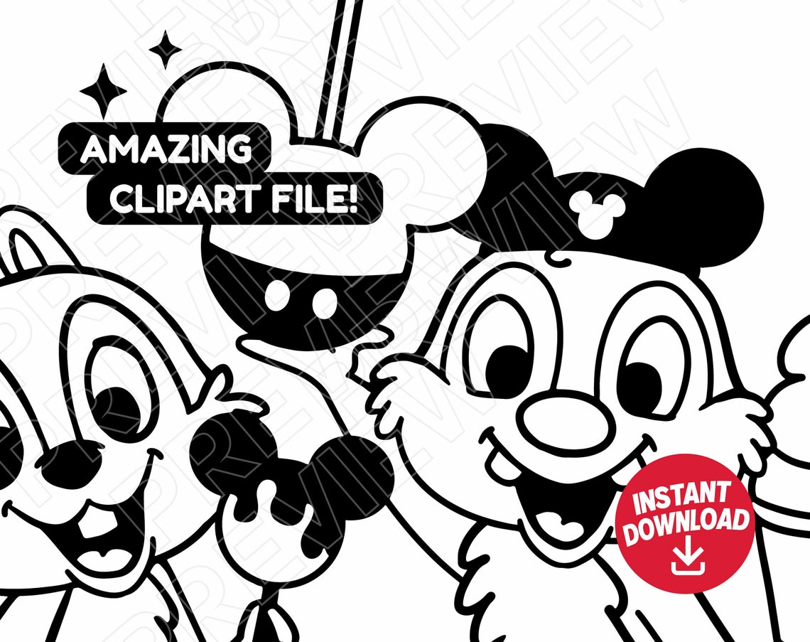 Chip and Dale SVG Clipart Png Disneyland Snacks Svg Cut - Etsy
