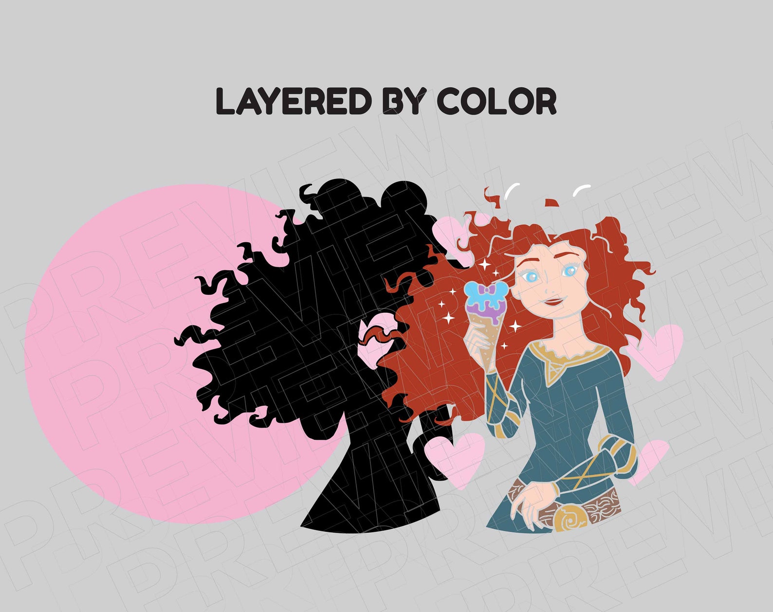 Merida SVG Brave Snacks Png Clipart Cut File Layered by - Etsy