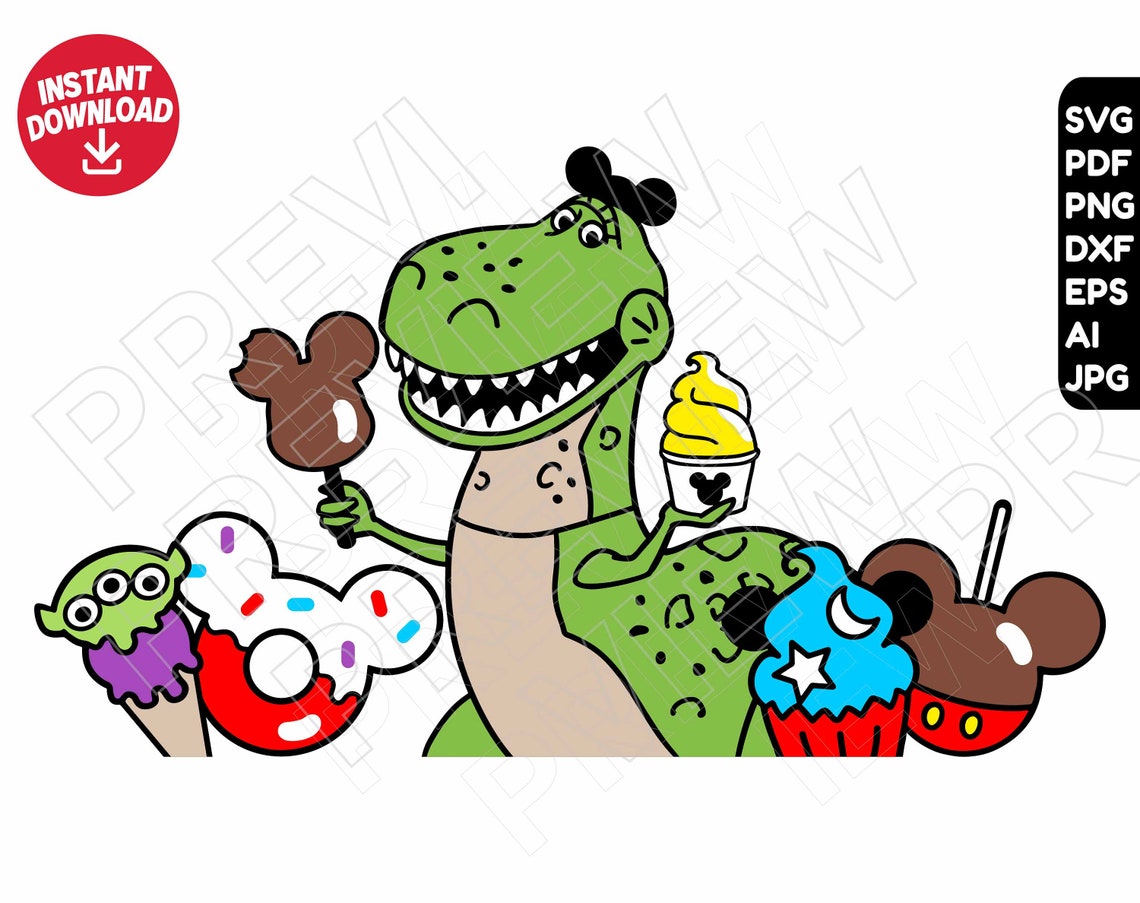 Rex SVG Toy Story png dxf clipart disneyland snacks vacay - Etsy España