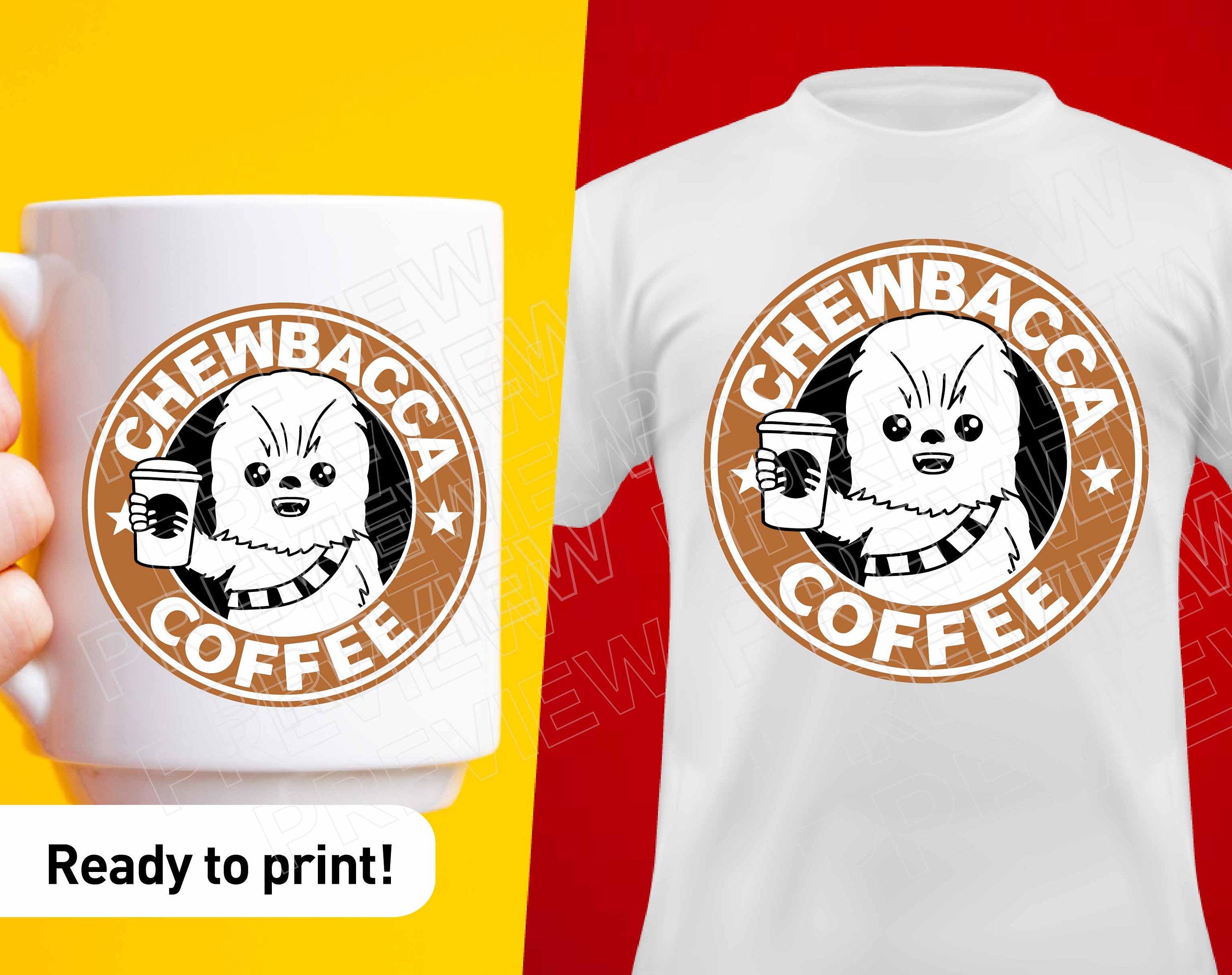 Chewbacca SVG Coffee Svg Png Dxf Clipart Cut File Layered by - Etsy Canada