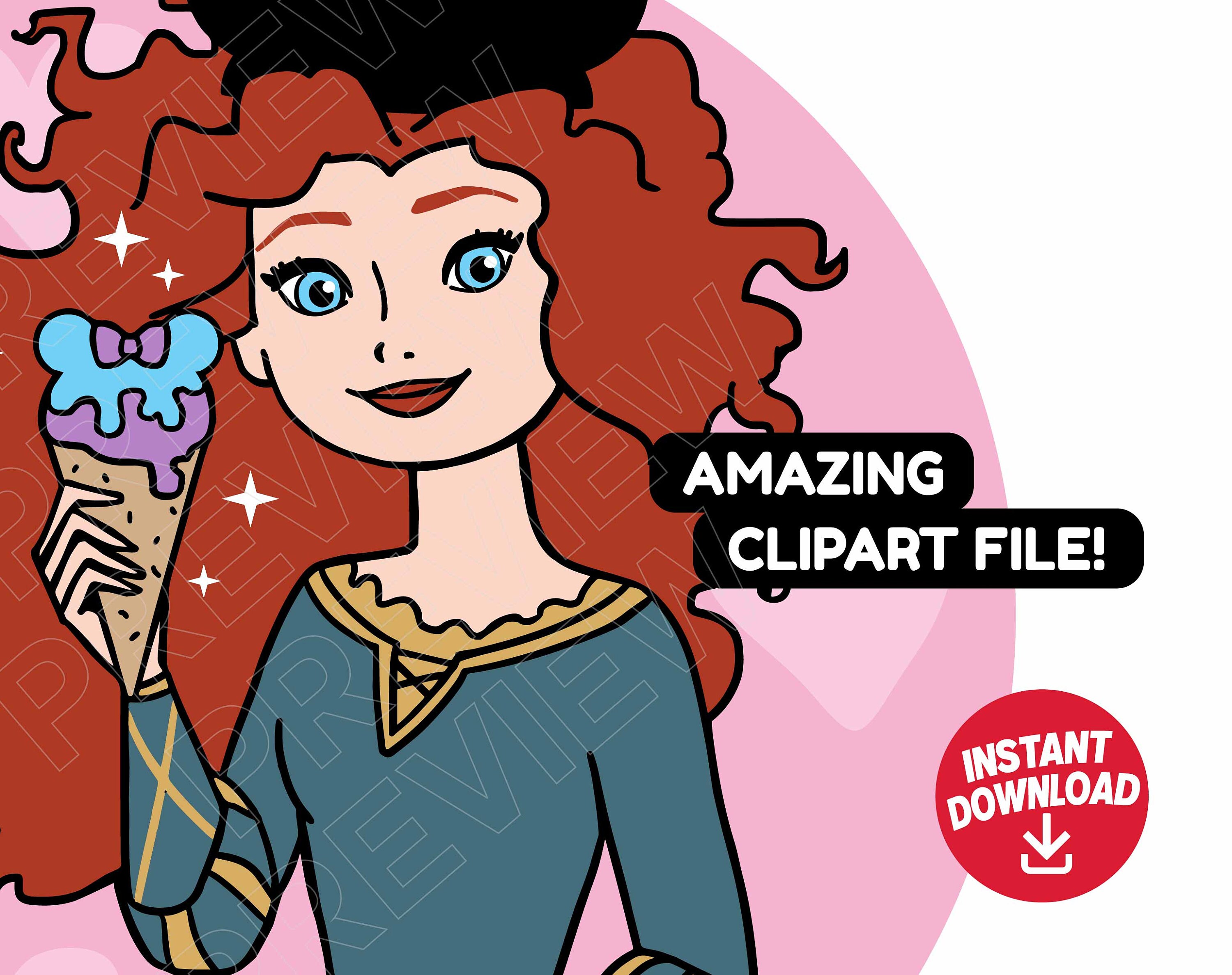 Merida SVG Brave Snacks Png Clipart Cut File Layered by - Etsy