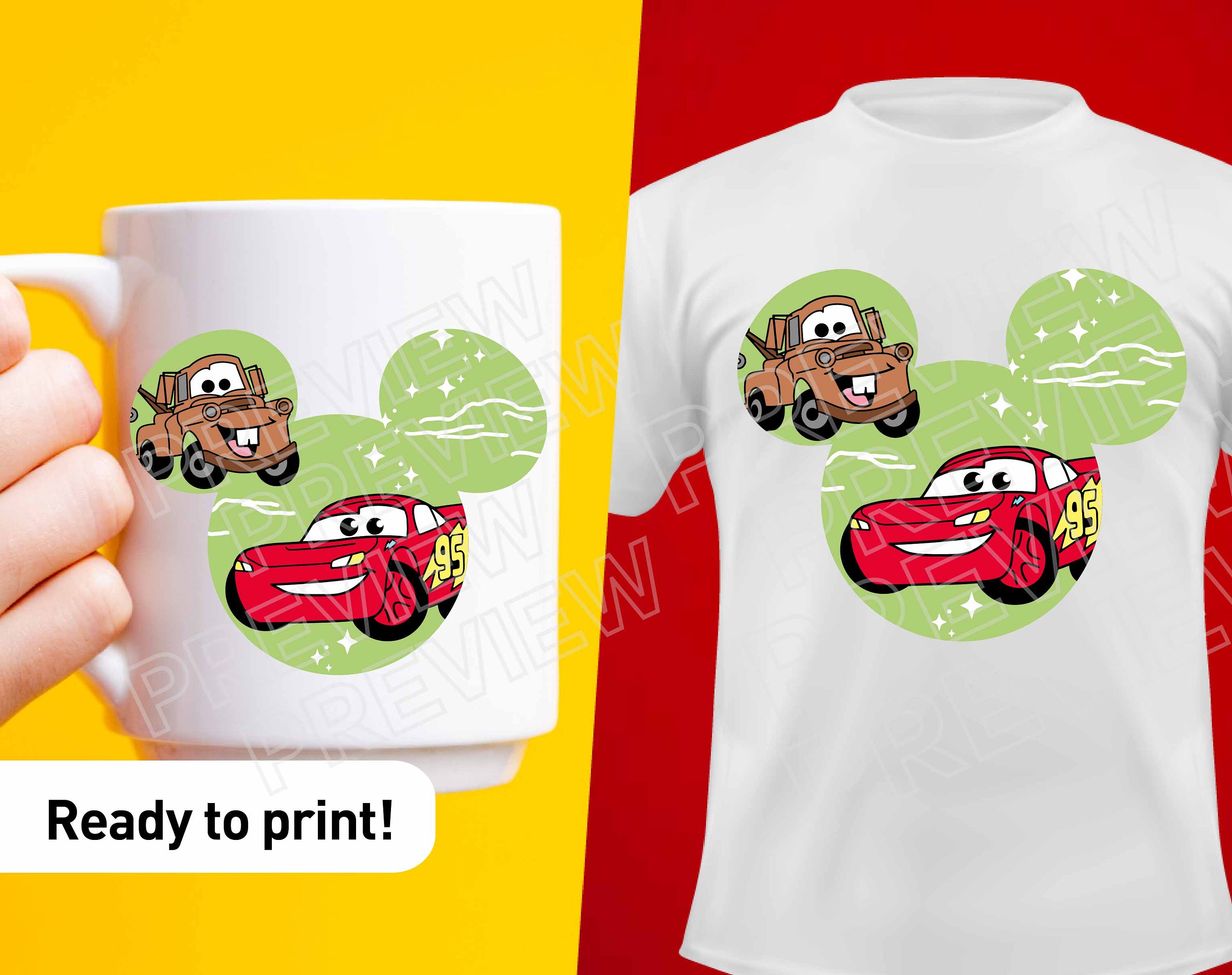 Cars ears svg lightning mcqueen tow mater cut file layered - Etsy España