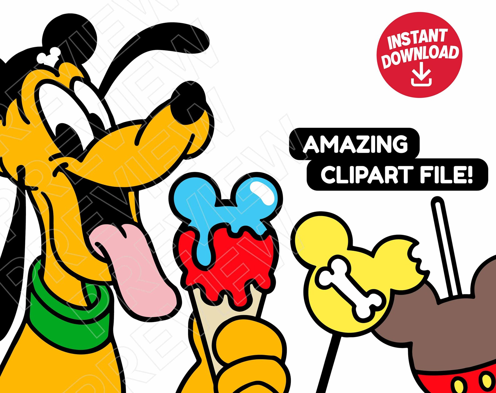 Pluto SVG Disneyland Svg Png Snacks Cut File Layered by - Etsy
