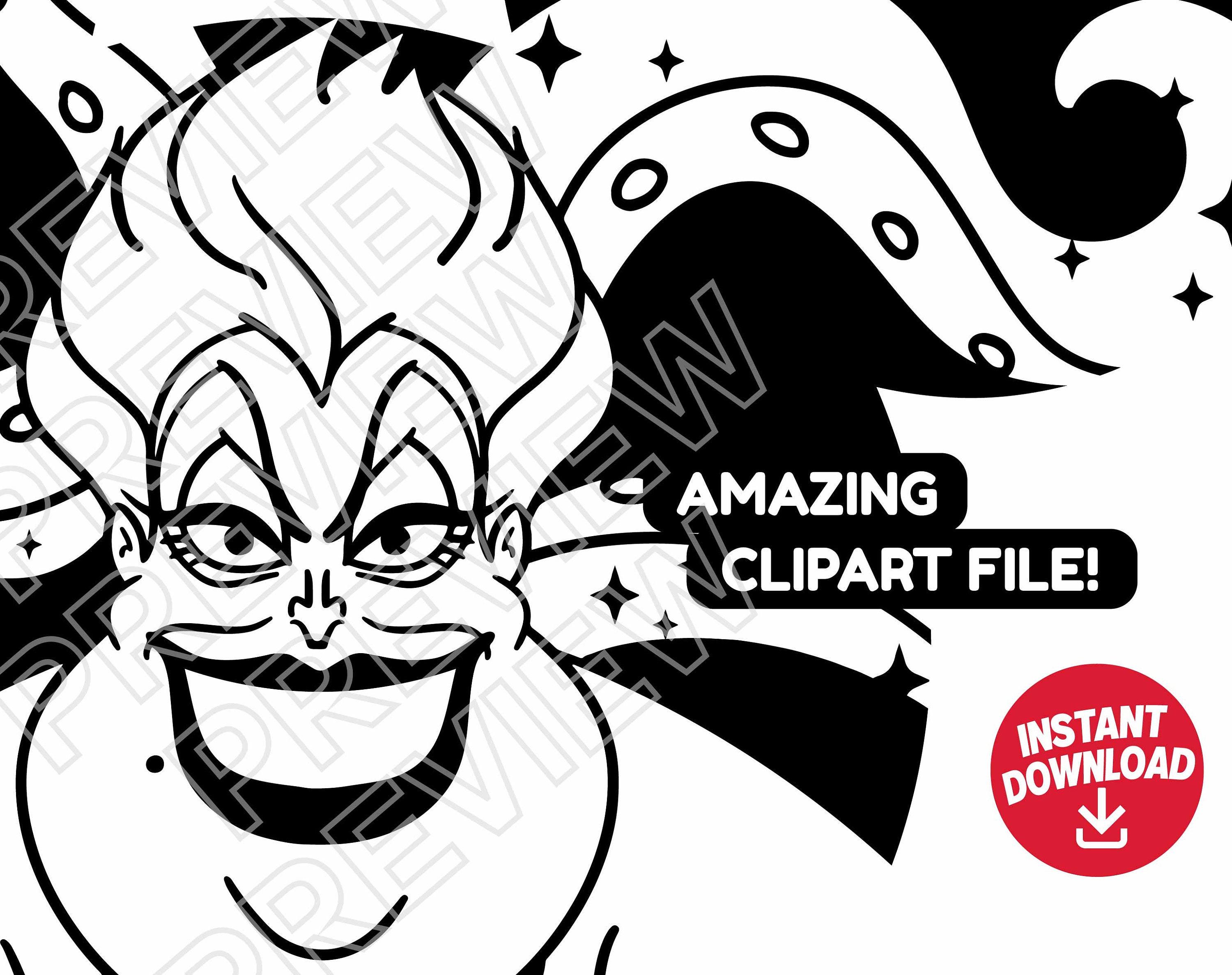 Ursula SVG Png Clipart the Little Mermaid Disneyland Villain - Etsy