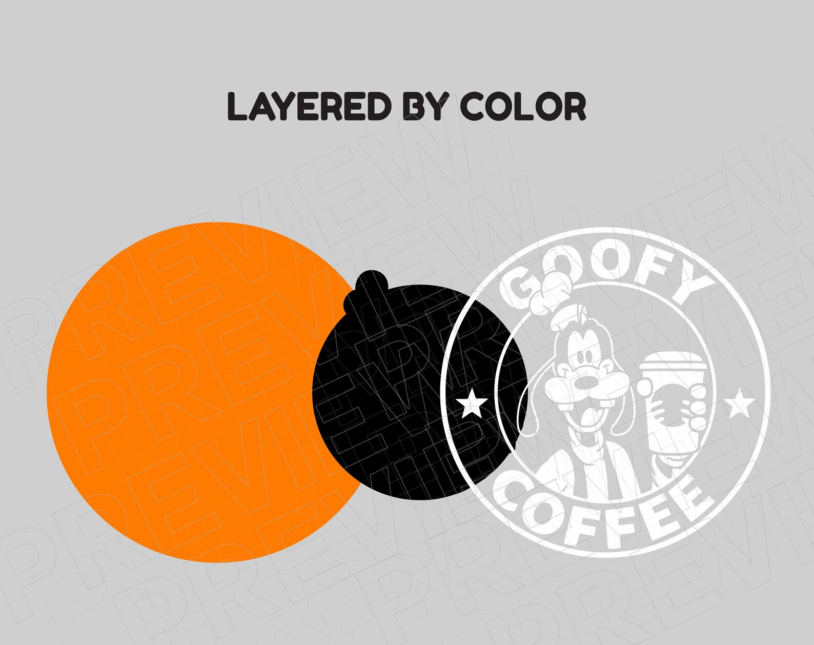 Goofy Coffee SVG Png Clipart Cut File Layered by Color - Etsy