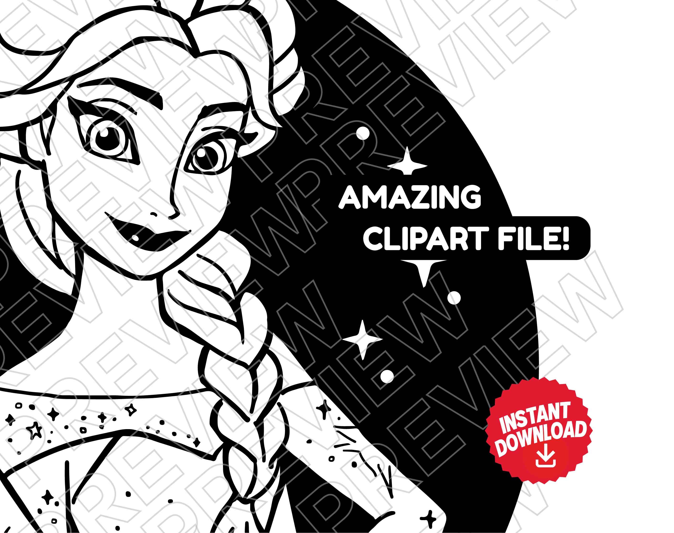 Elsa Frozen SVG Vector Cut File Clipart Disney Svg Frozen 2 | Etsy