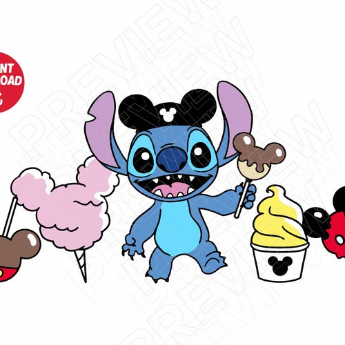 Stitch Disneyland Snacks SVG Cut File Silhouette - Etsy