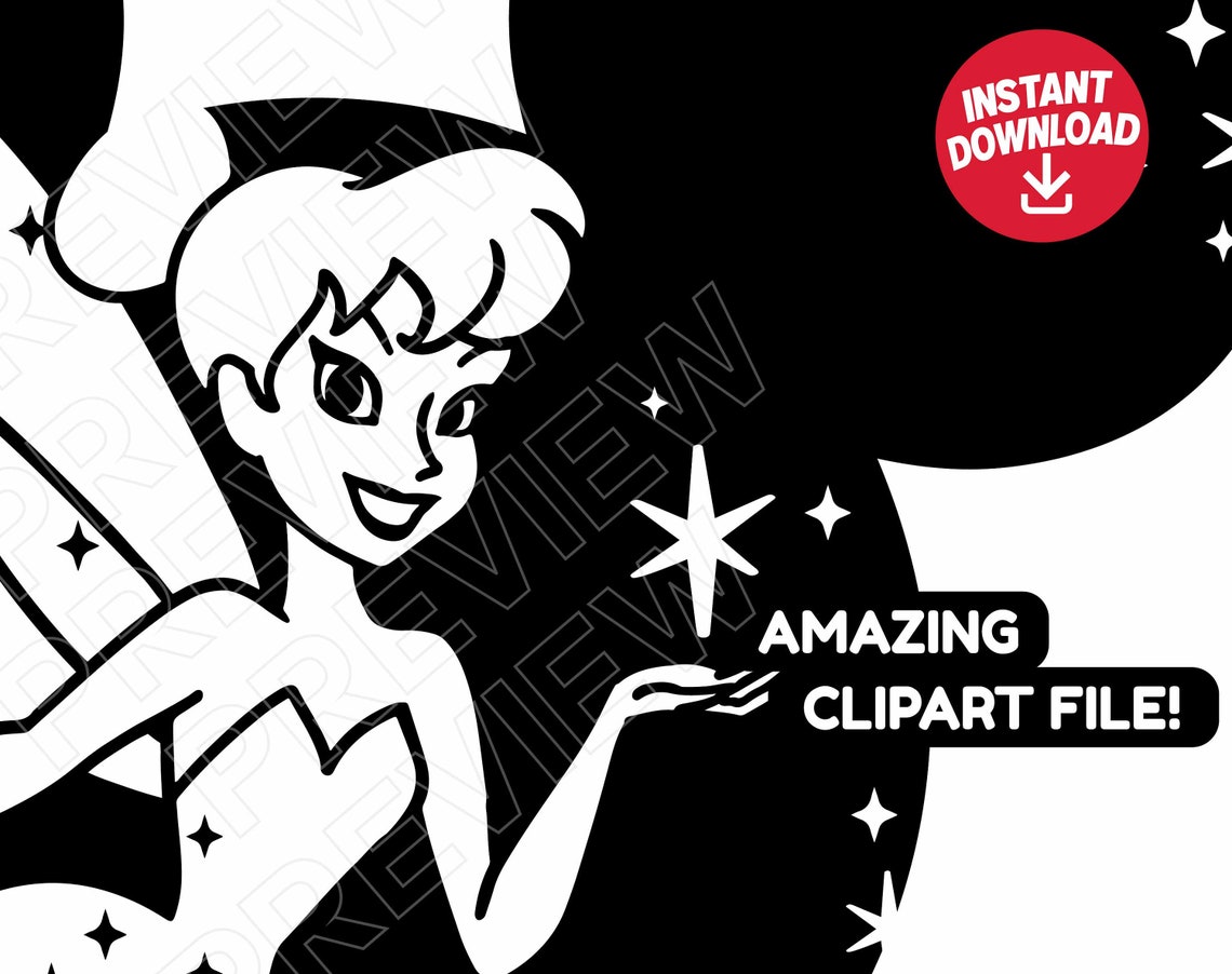 Tinkerbell SVG Fairy Magic Dxf Png Clipart Vector Cut File - Etsy