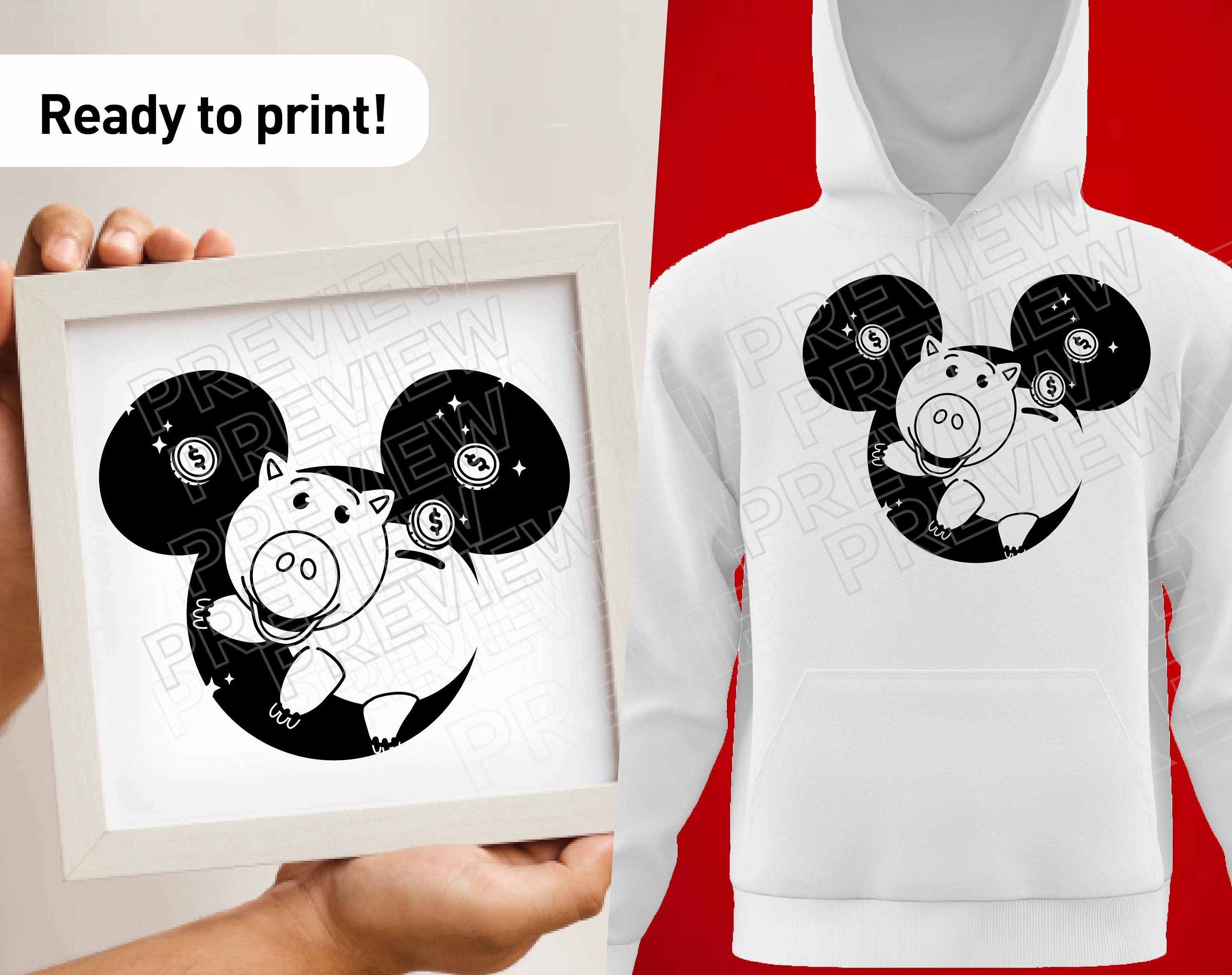 Toy Story Hamm SVG Png Clipart Disneyland Ears Svg Cut - Etsy Canada