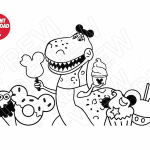 Rex Toy Story SVG Png Dxf Clipart , Disneyland Snacks Svg , Vacay Mode ...