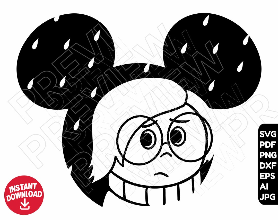 Inside Out SVG Sadness Dxf Png Clipart , Cut File Outline Silhouette ...