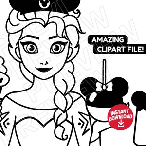 Elsa Frozen SVG , Disneyland Snacks Dxf Png Clipart , Cut File Layered ...