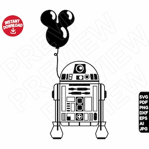 R2D2 SVG Balloon Dxf Clipart Png , Cut File Layered by Color - Etsy