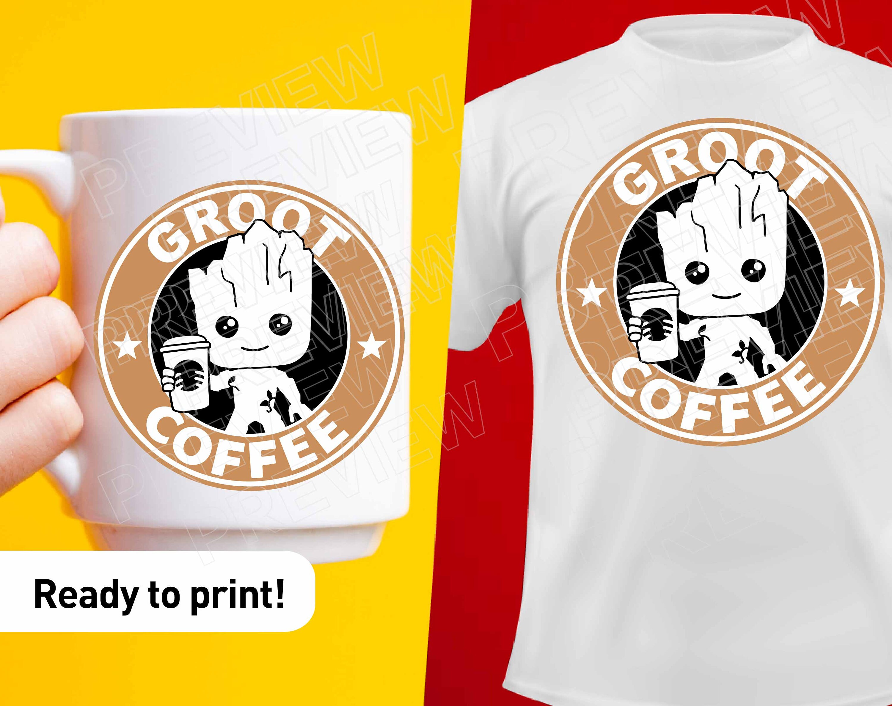 Groot Coffee SVG Cute Png Dxf Clipart Cut File Layered by - Etsy Canada