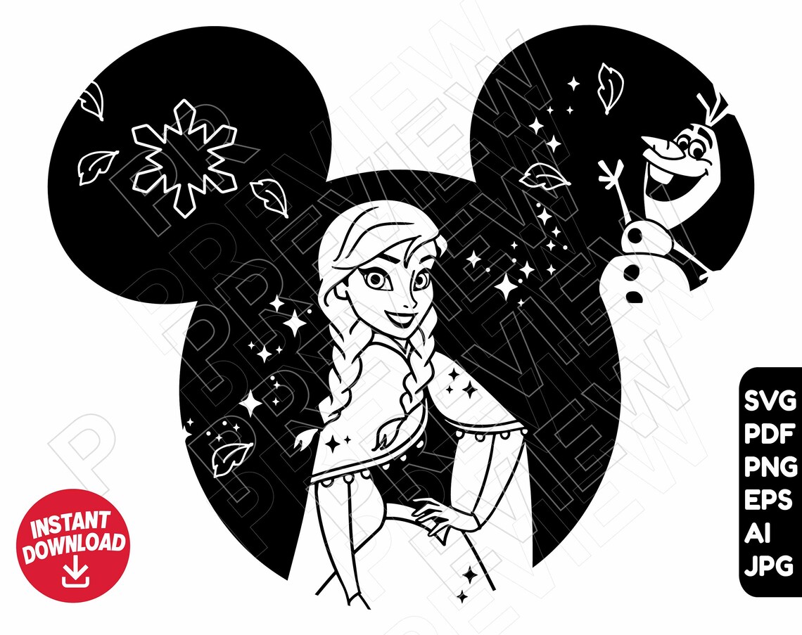 Frozen SVG Anna Princess Olaf Svg Png Clipart Cut File - Etsy