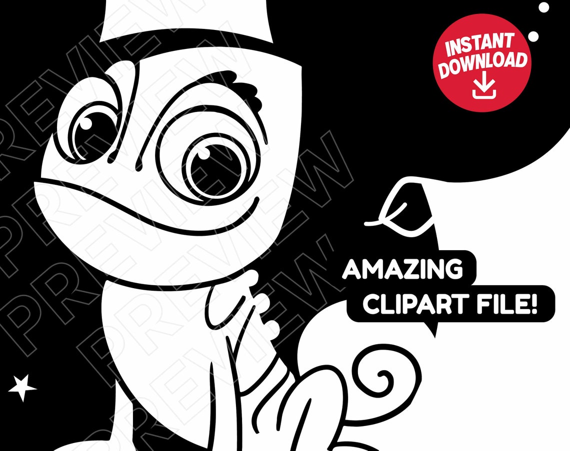 Tangled SVG Pascal Dxf Clipart Png Rapunzel Cut File Outline - Etsy UK