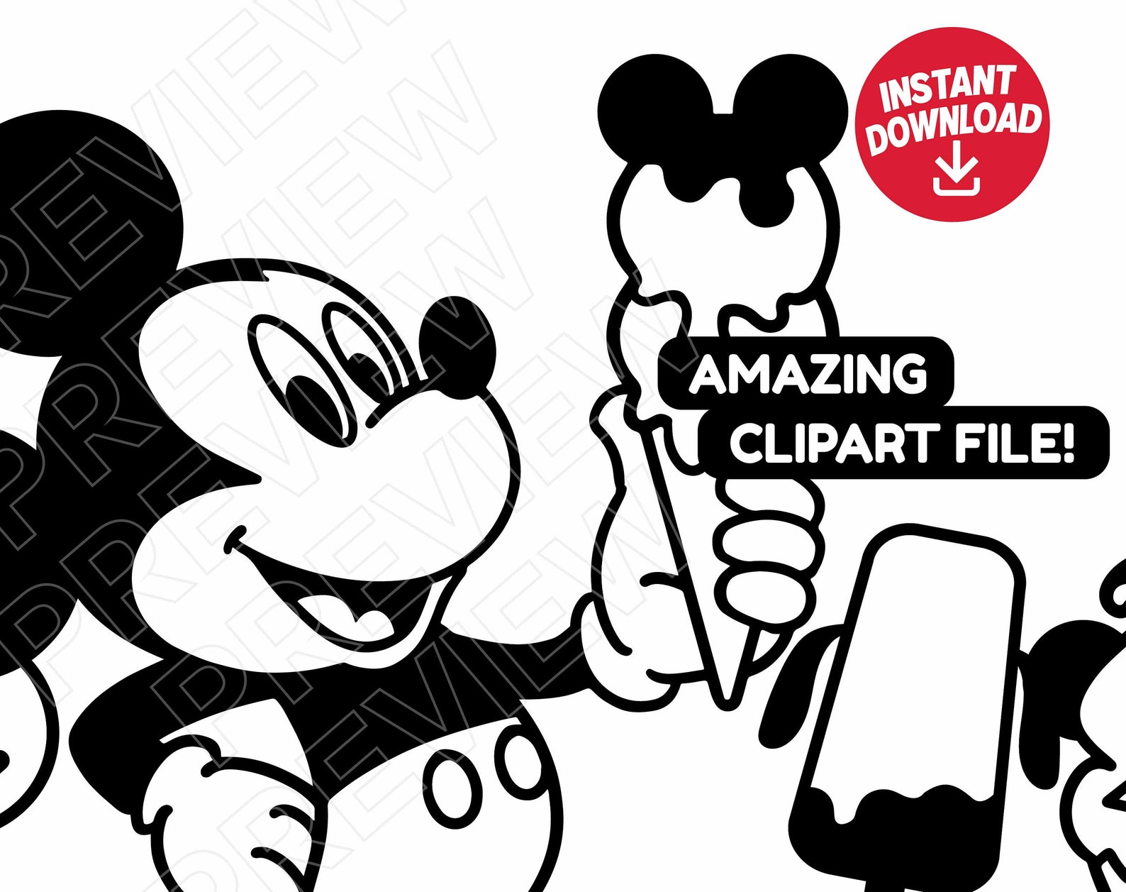 Mickey SVG Snacks Svg Png Dxf Clipart Cut File Outline - Etsy