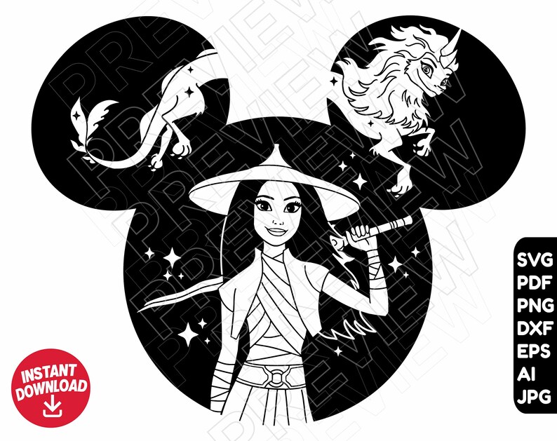 Raya and the Last Dragon SVG , Raya Princess Svg , Cut File Outline ...