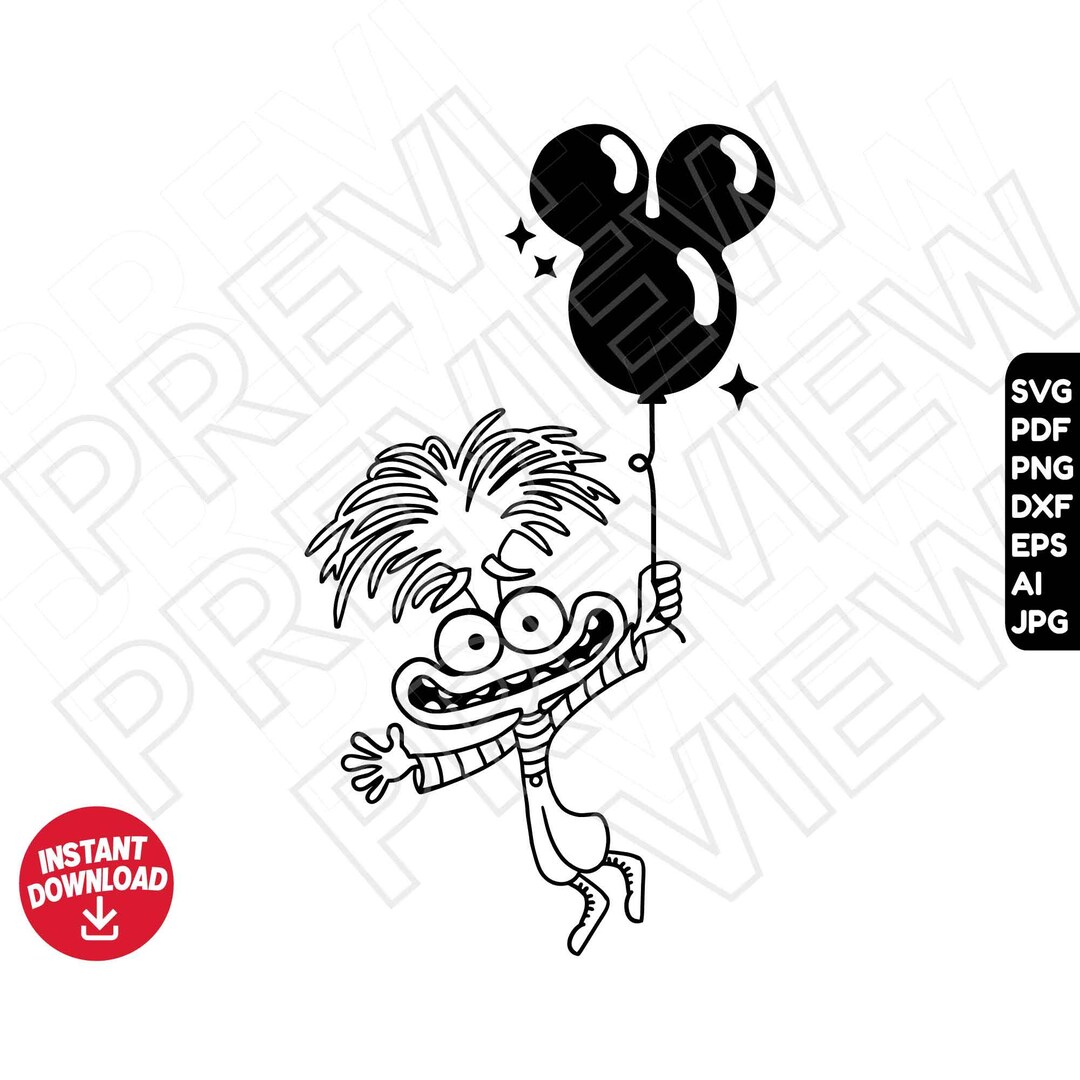 Inside Out 2 Anxiety SVG Balloon Dxf Png Clipart , Cut File Outline ...
