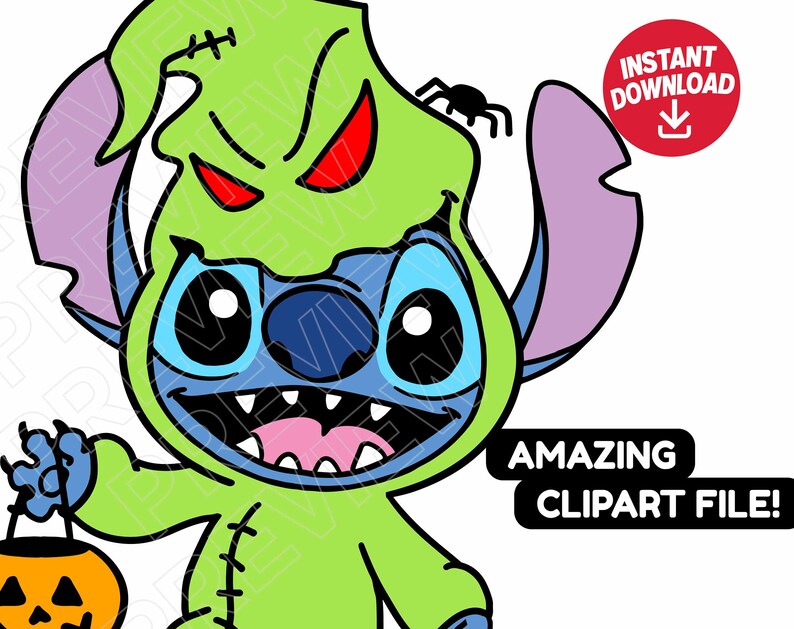Stitch Halloween Oogie Boogie Svg Dxf Png Clipart the - Etsy UK