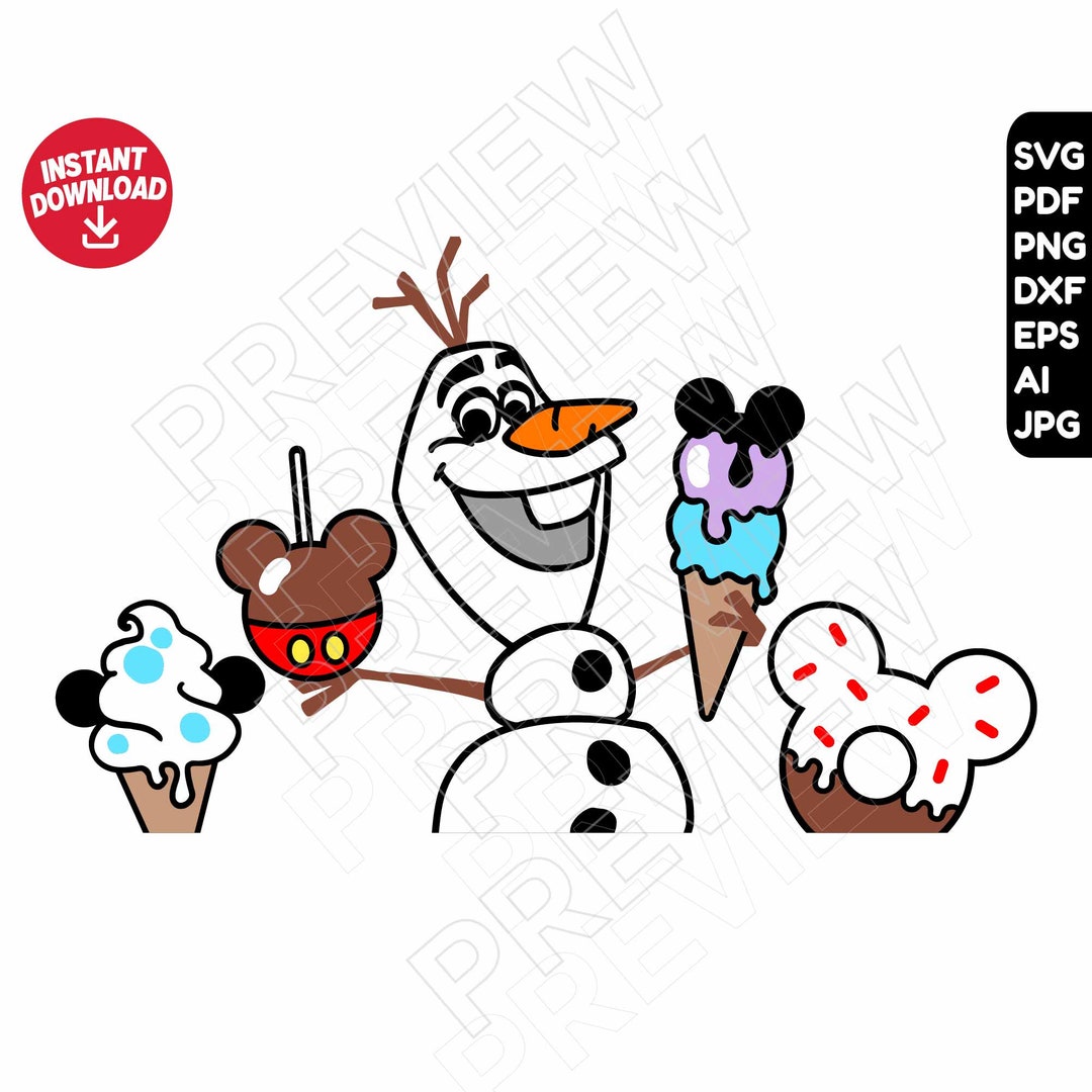 Olaf SVG Frozen Snacks Png Dxf Clipart , Cut File Layered by Color - Etsy