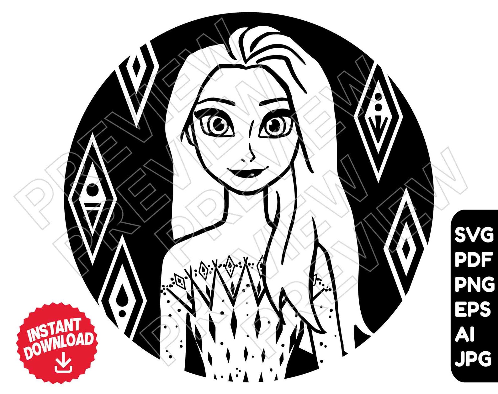 Elsa Frozen svg png vector cut file Disney svg Frozen 2 | Etsy