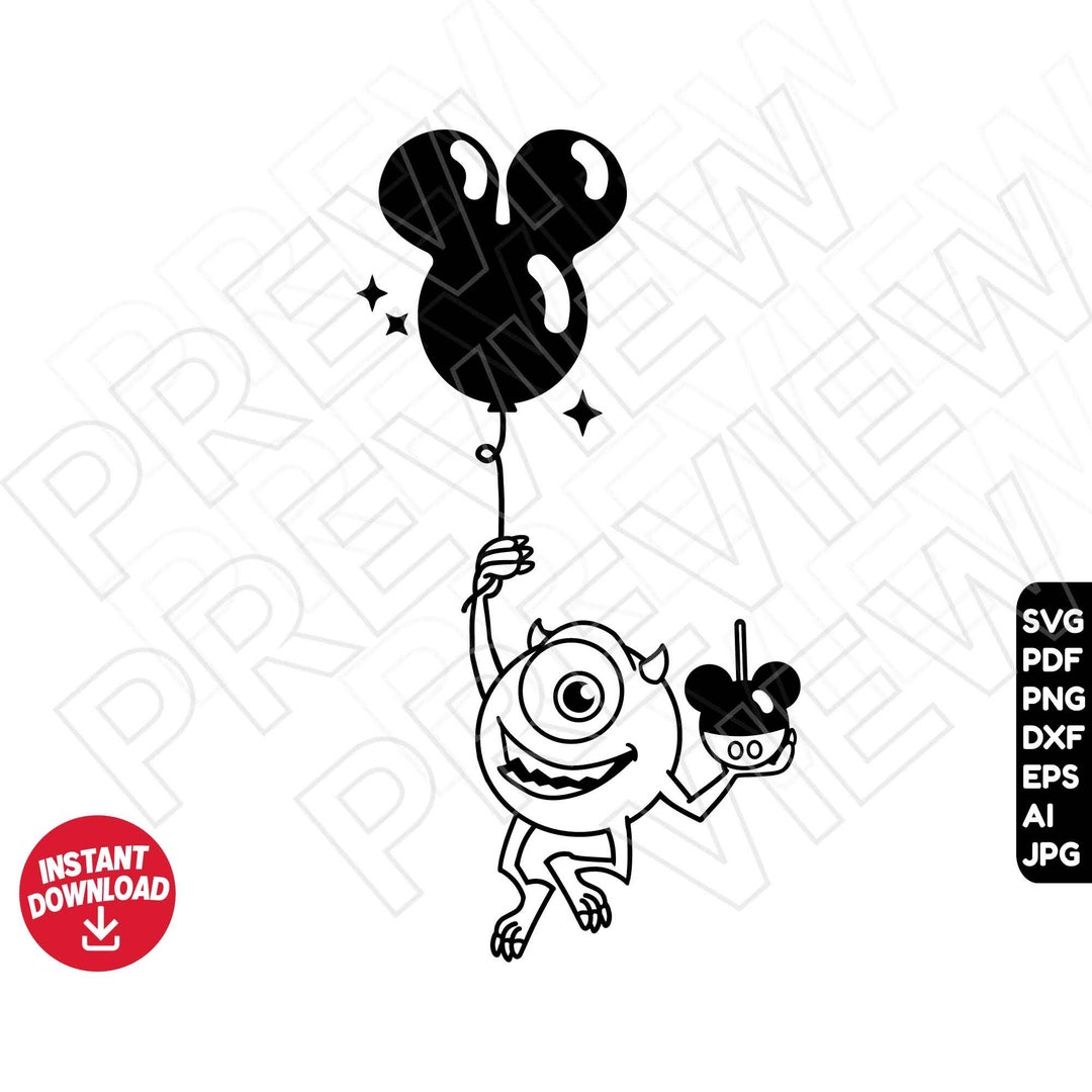 Mike Wazowski Monsters Inc SVG Balloon Dxf Png Clipart , Cut File ...
