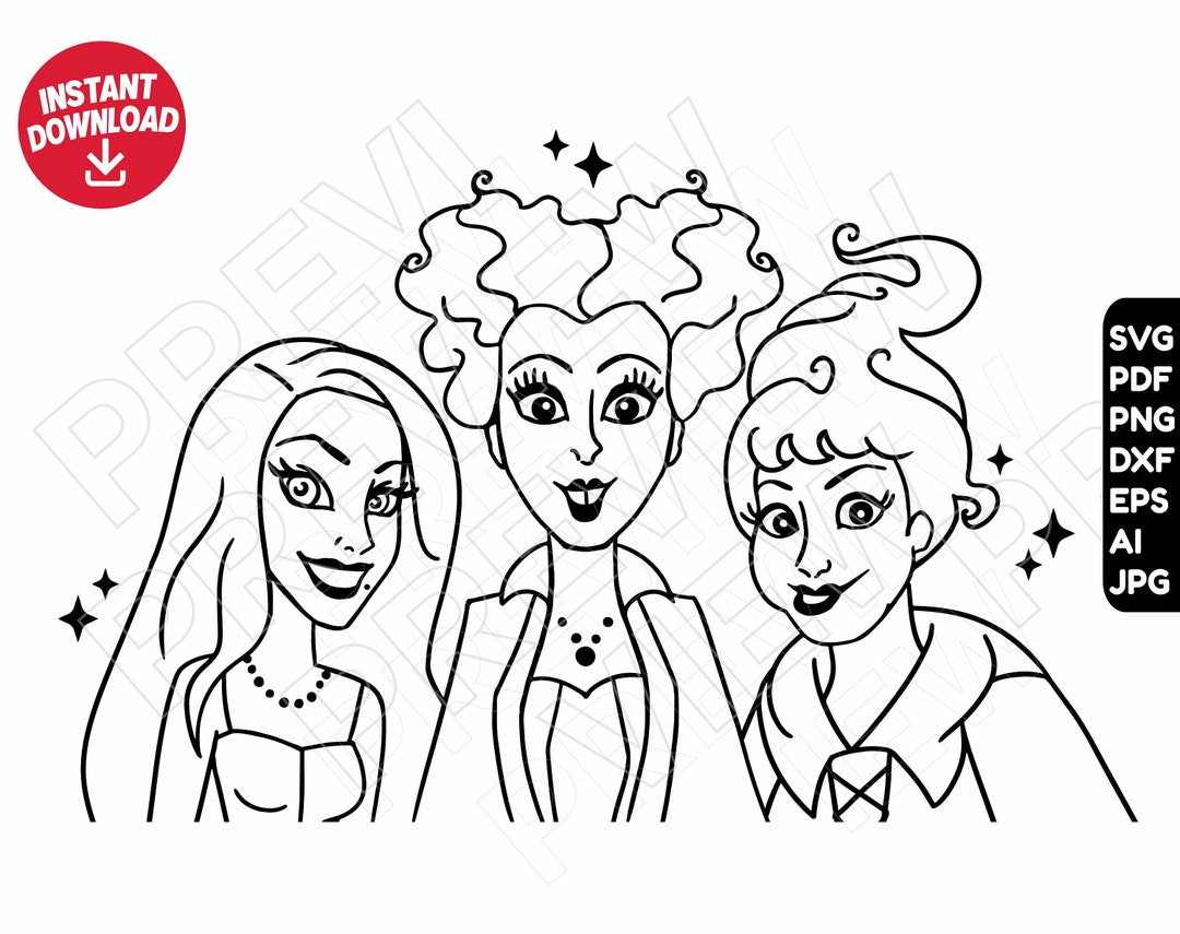 Hocus Pocus SVG dxf png halloween cartoon svg sanderson - Etsy México