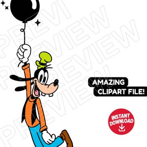 Goofy SVG balloon dxf png , cut file layered by color - Etsy México