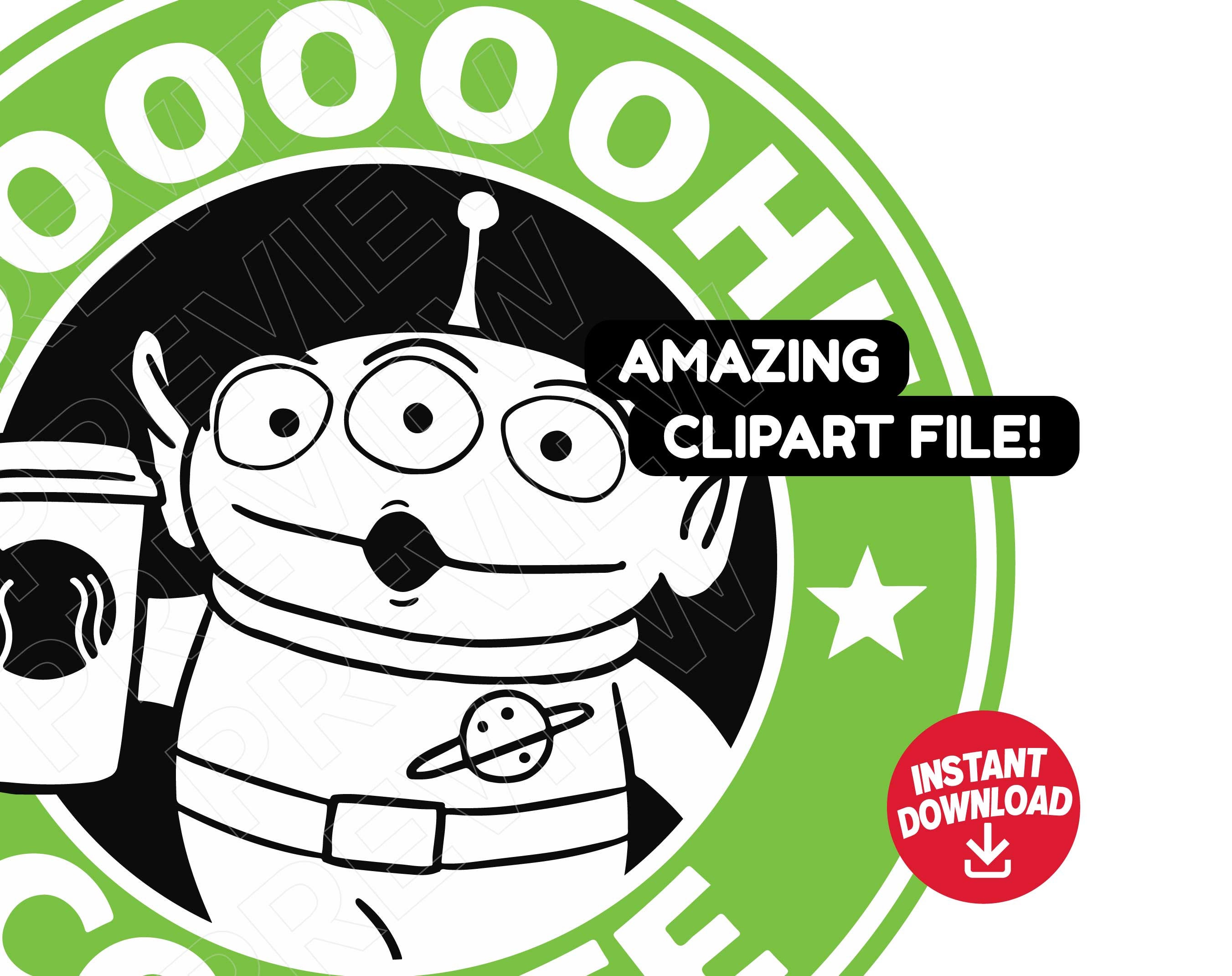 Toy Story SVG Coffee Alien Svg Png Cut File Layered by Color - Etsy