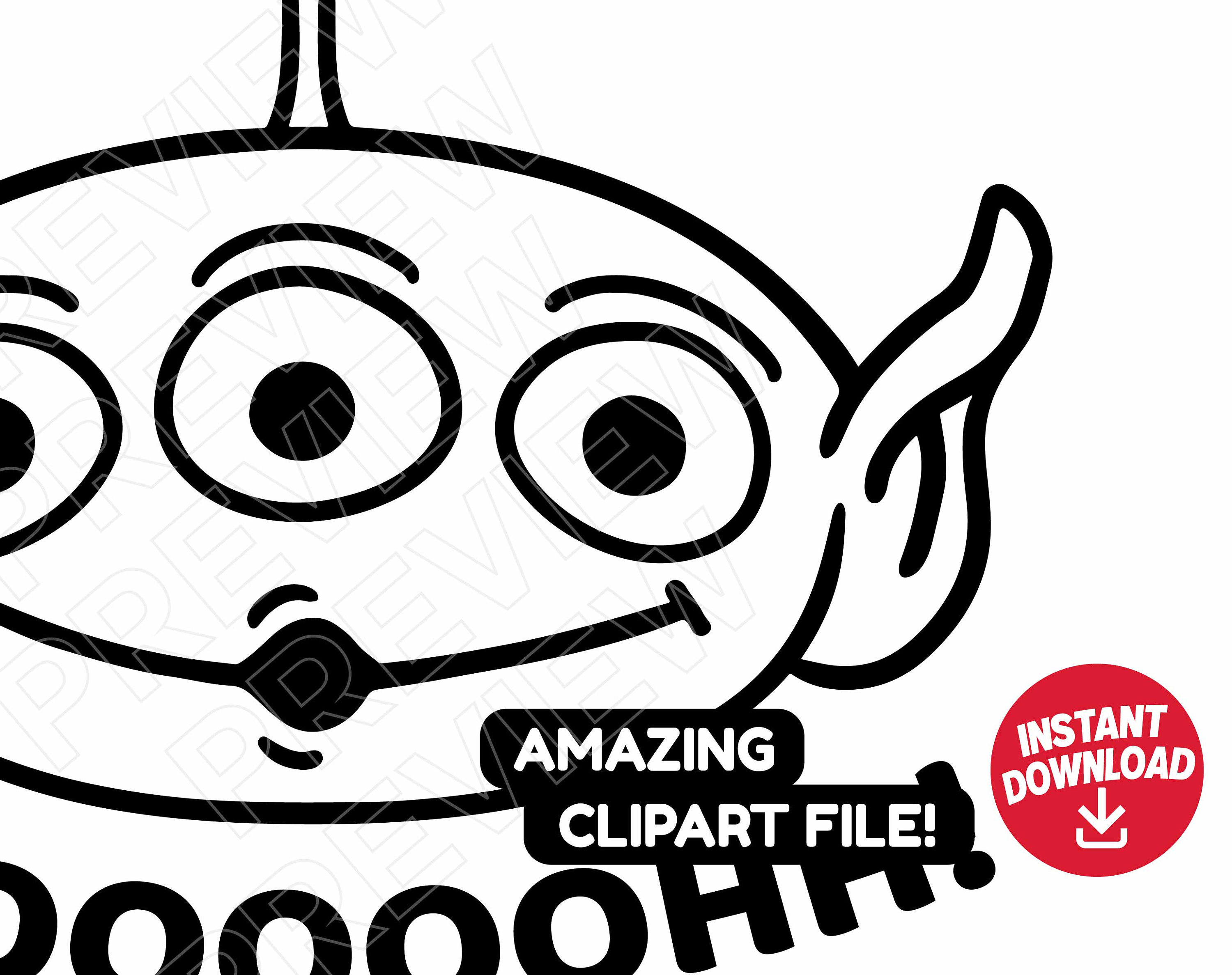 Alien SVG Toy Story Png Clipart Cut File Outline Silhouette - Etsy India