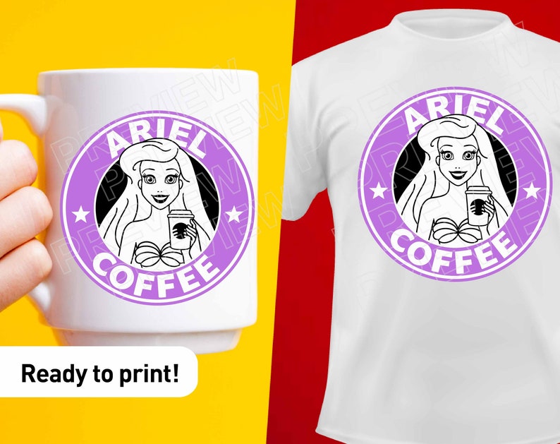Ariel Princess SVG the Little Mermaid Coffee Cut File - Etsy