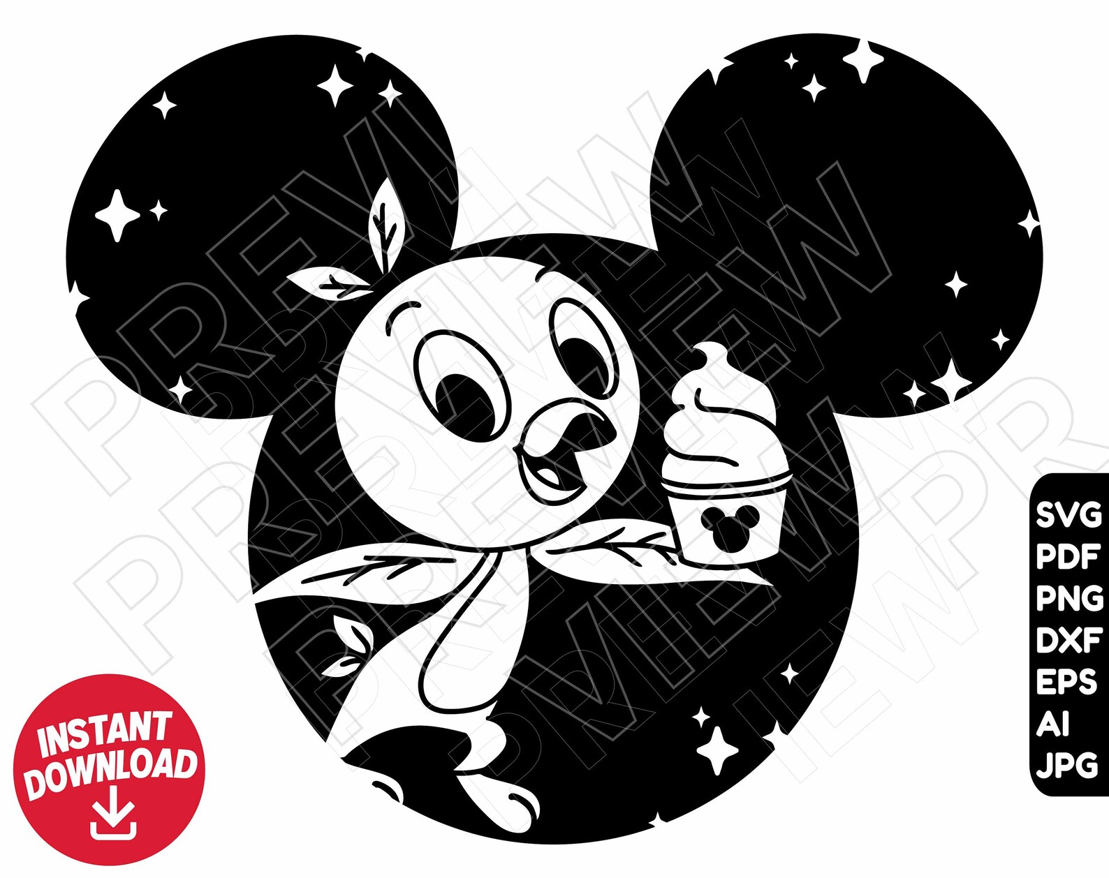 Orange Bird SVG Disneyland Ears Png Dxf Clipart Cut File - Etsy