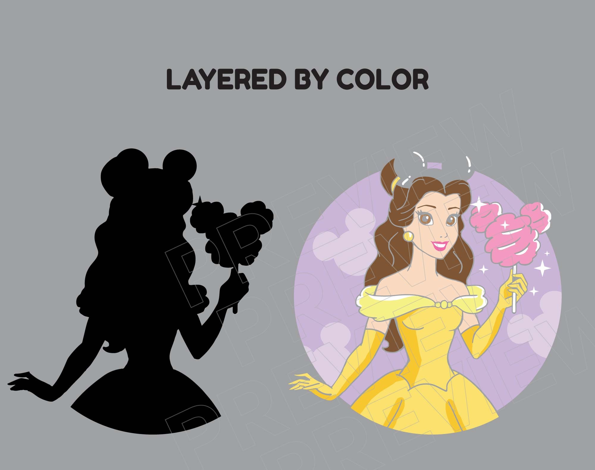 Disney Princess SVG Belle Svg Disney Ears Beauty and the | Etsy