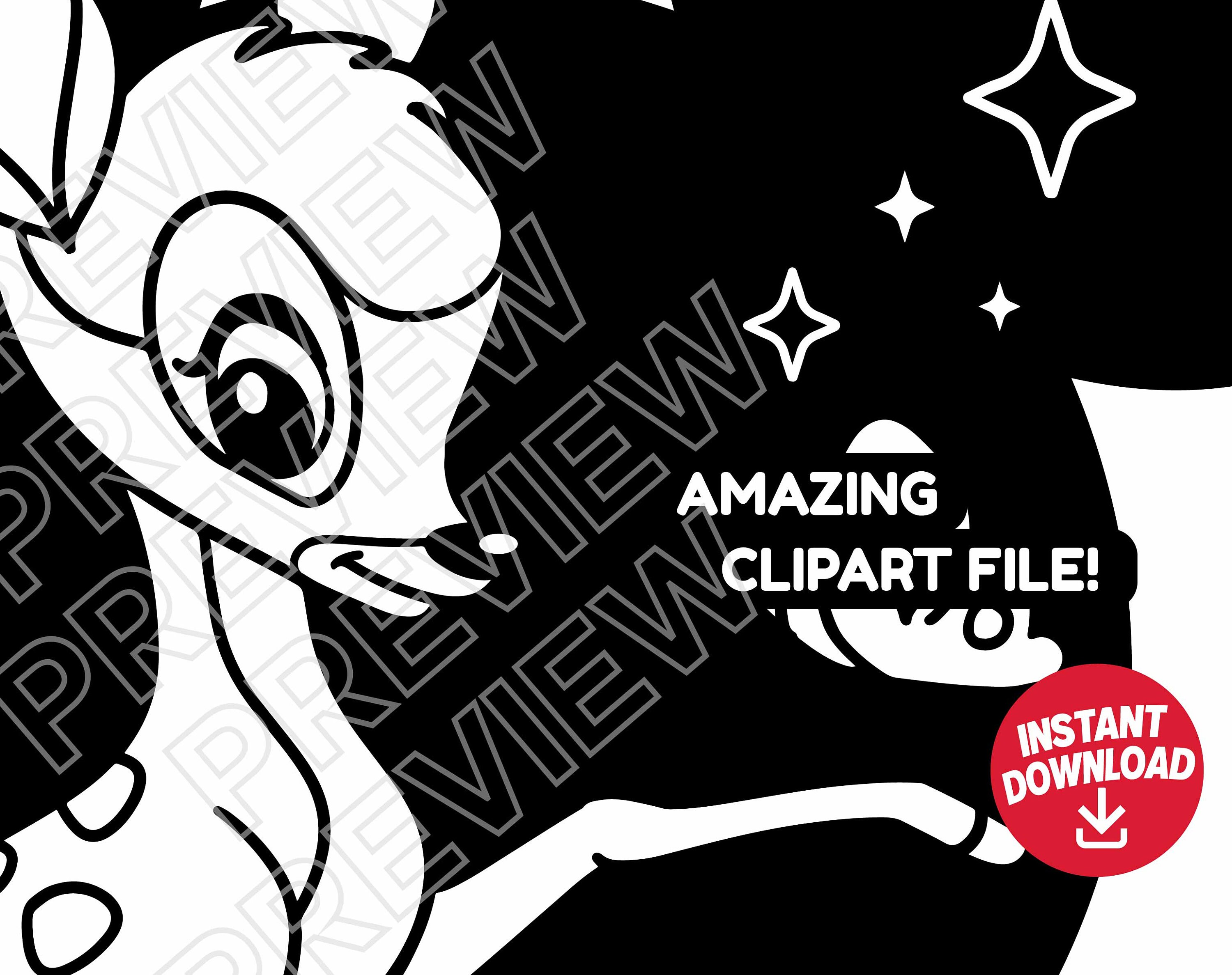 Bambi SVG Disneyland Ears Png Clipart Cut File Outline - Etsy