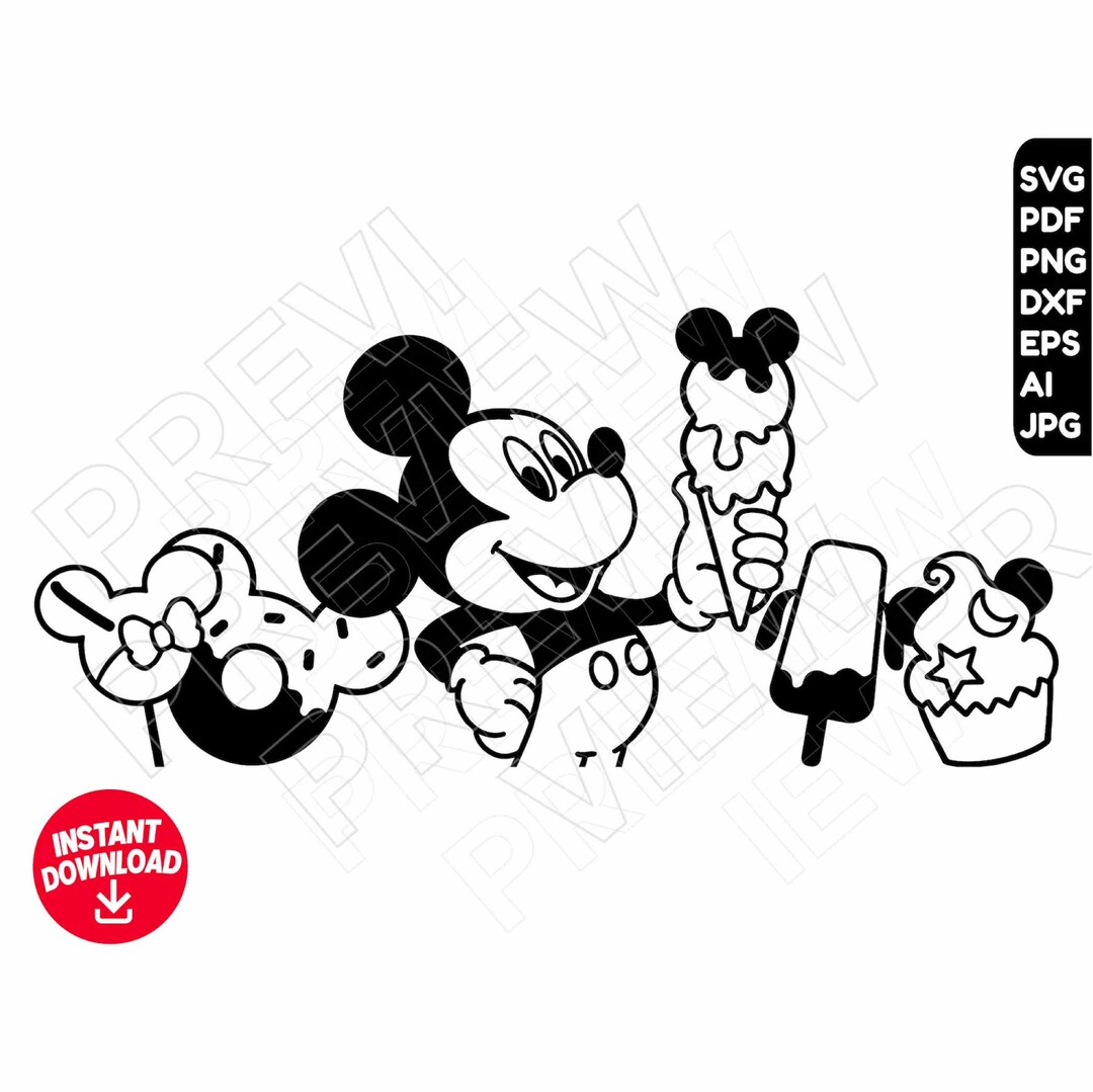 Mickey SVG Snacks Svg Png Dxf Clipart , Cut File Outline Silhouette - Etsy