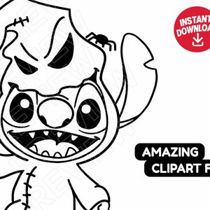 Stitch Halloween SVG Oogie Boogie Dxf Png Clipart , the Nightmare ...