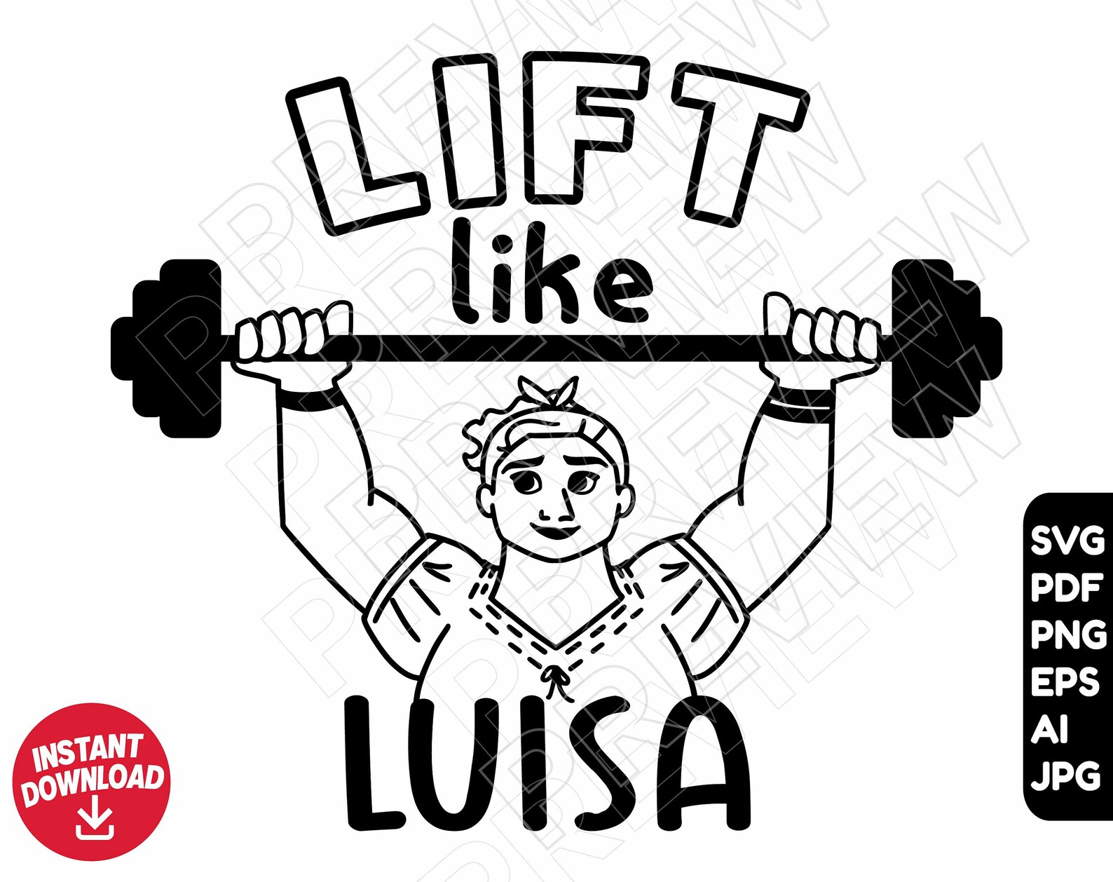 Encanto SVG Luisa Lift Like Png Clipart Cricut Cut File | Etsy