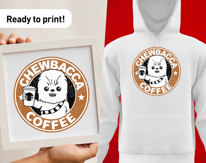 Chewbacca SVG Coffee Svg Png Dxf Clipart Cut File Layered by - Etsy