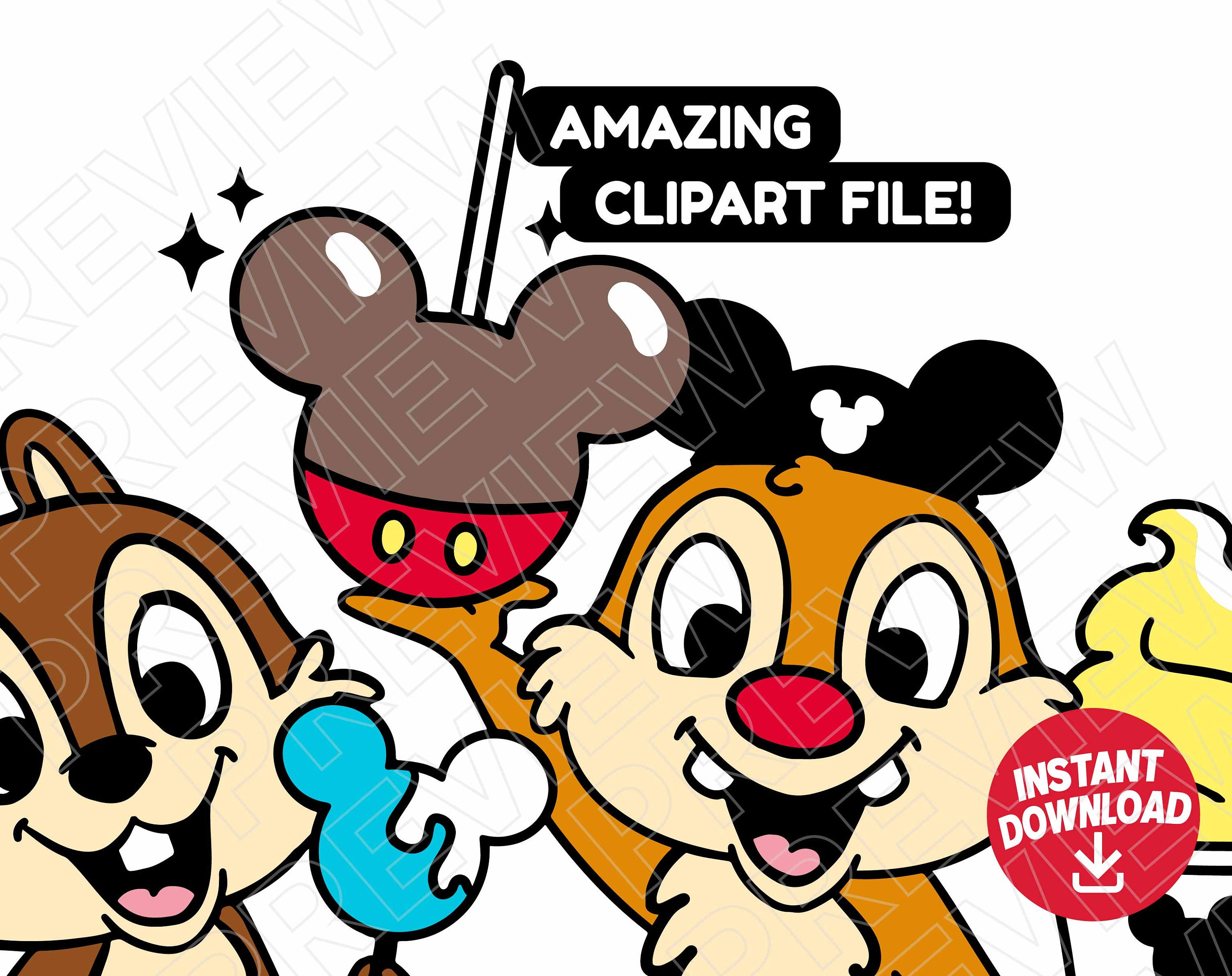 Chip and Dale SVG Png Clipart Disneyland Snacks Svg Cut - Etsy