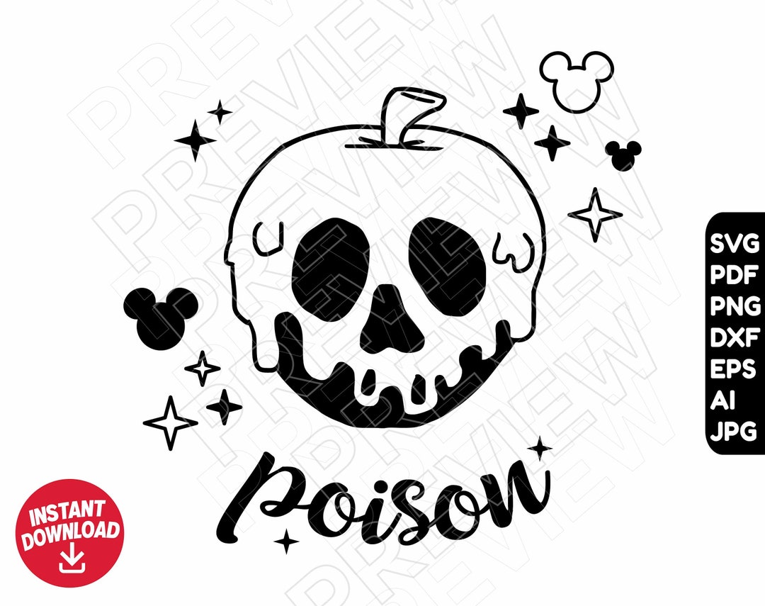 Poison Apple SVG Snow White Png Clipart , Cut File Outline Silhouette ...