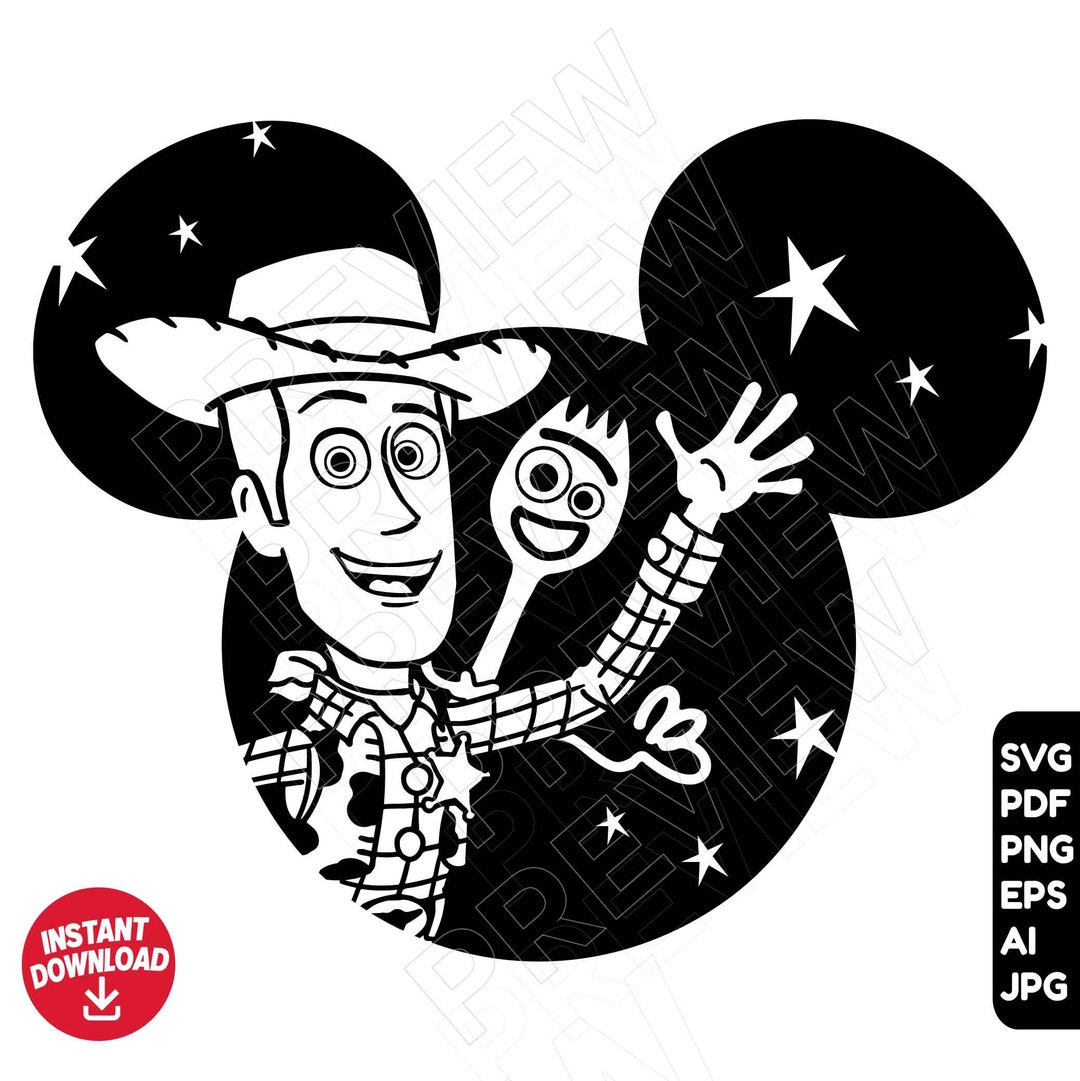 Woody SVG Forky SVG Toy Story Earspng Cut File Silhouette - Etsy