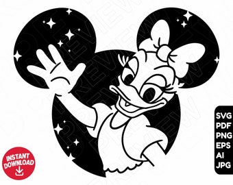 Materials Paper, Party & Kids Daisy Duck Graphics SVG Dxf EPS Png Cdr ...