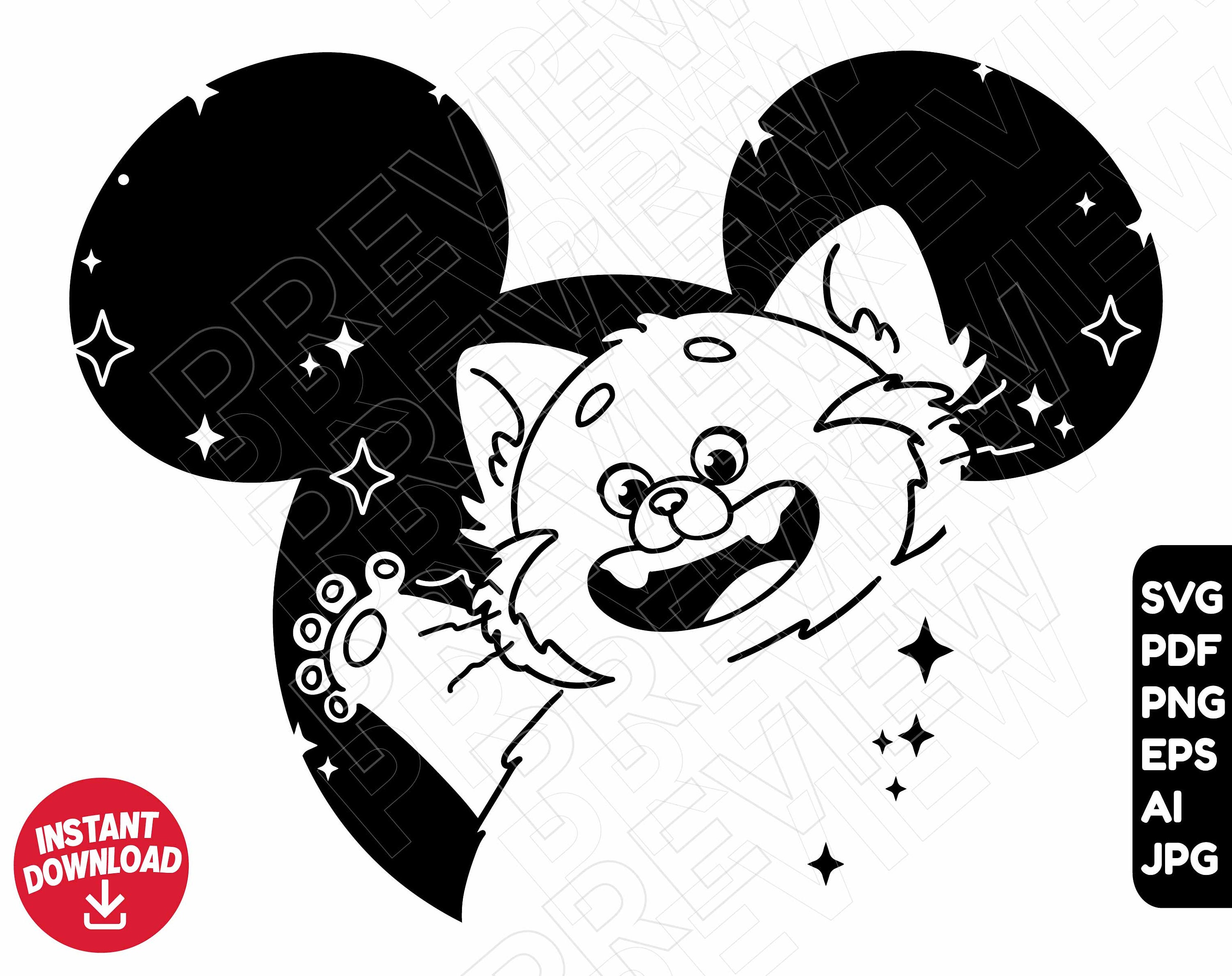 Turning Red SVG Mei Lee Png Clipart Disneyland Ears Cut - Etsy UK